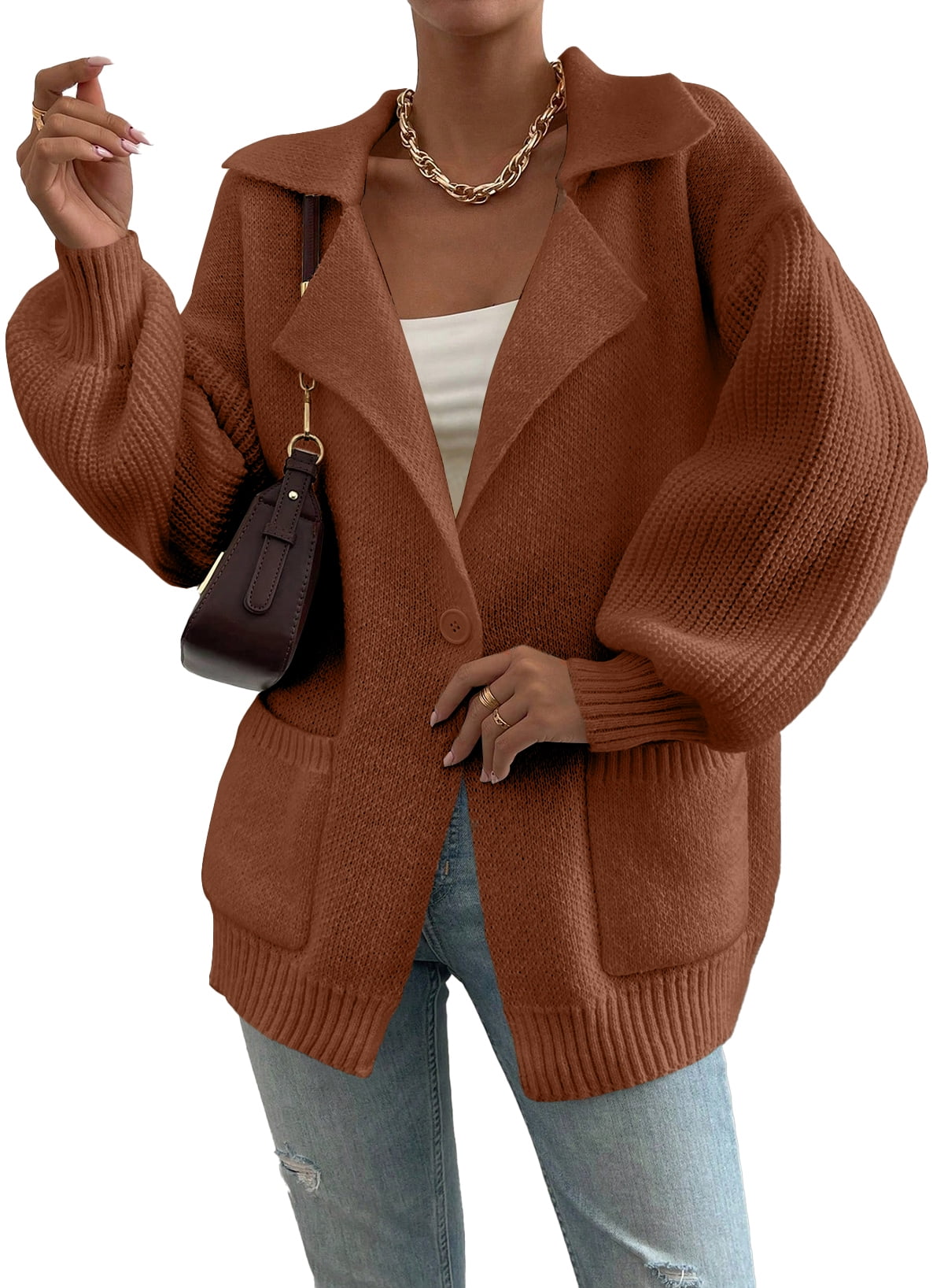 Eytino Cardigan Sweaters for Women 2024 Fall Open Front Oversized ...