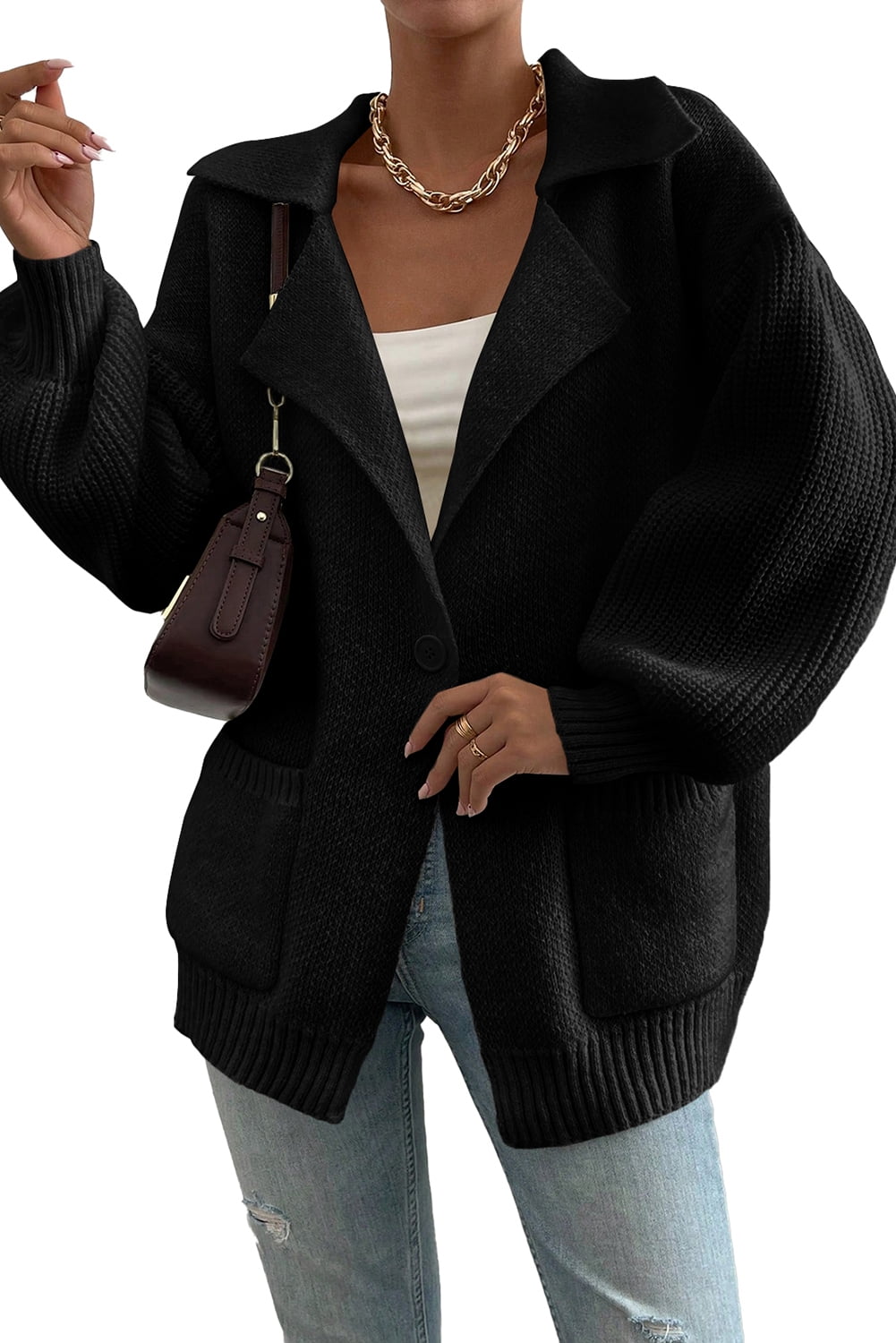 Eytino Cardigan Sweaters for Women 2024 Fall Open Front Oversized ...