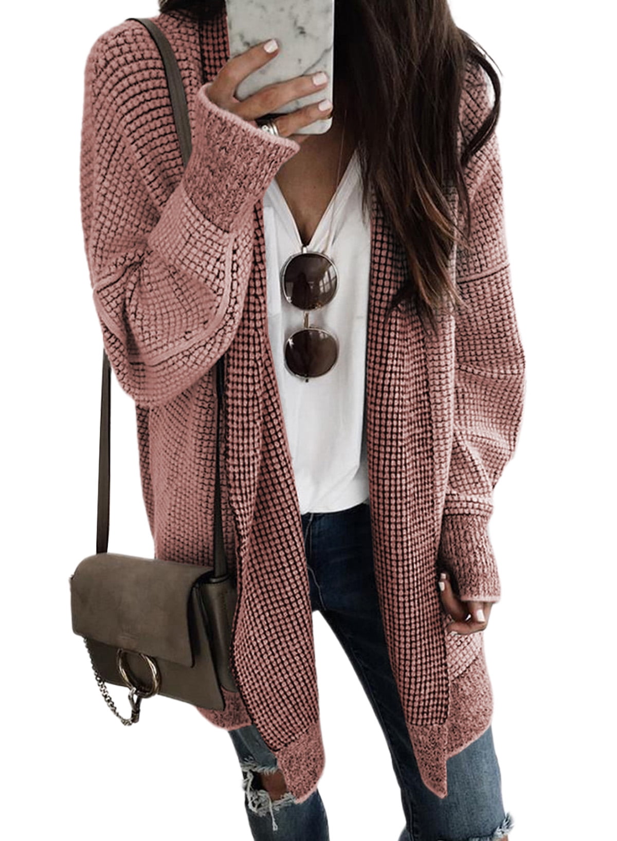 Eytino Cardigans for Women Sweater 2024 Fall Long Sleeve Open Front ...