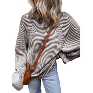 Sidefeel Women's Cute Cable Knit Long Batwing Sleeve Sweaters Winter ...