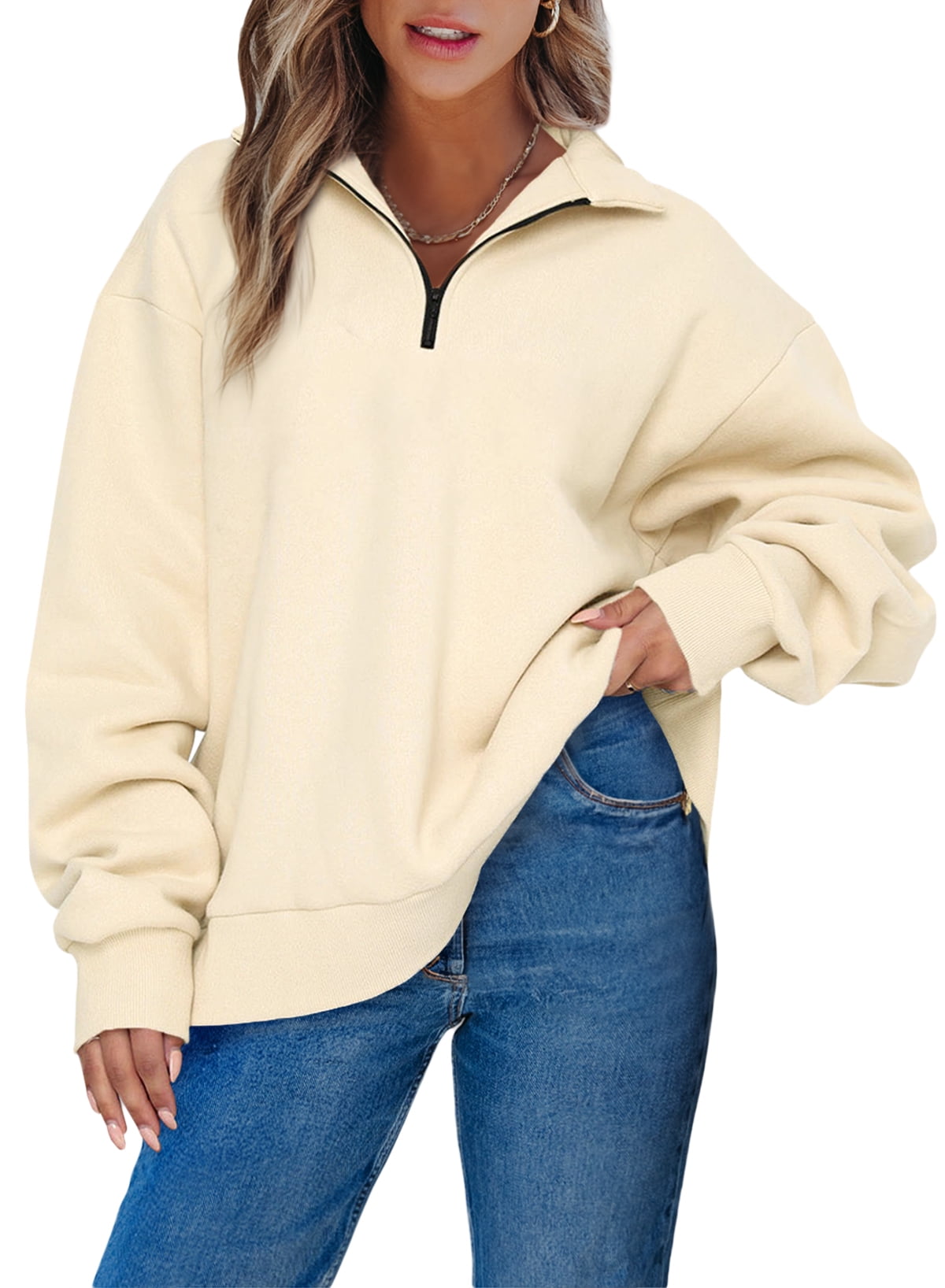 Eytino Sweatshirts for Women Oversized Sweatshirts Hoodies Half Zip ...