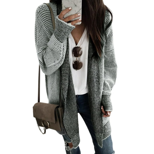 Eytino Womens Cardigans Sweaters for Women 2024 Fall Long Sleeve Open ...