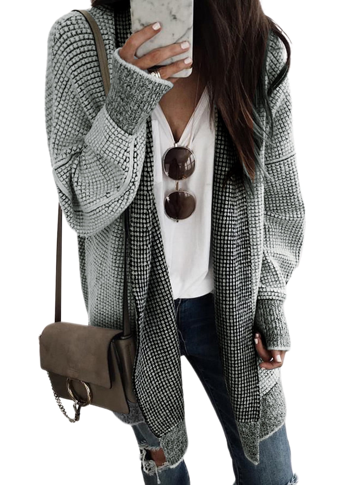 Eytino Womens Cardigans Lightweight Long Sleeve Cardigan Open Front ...