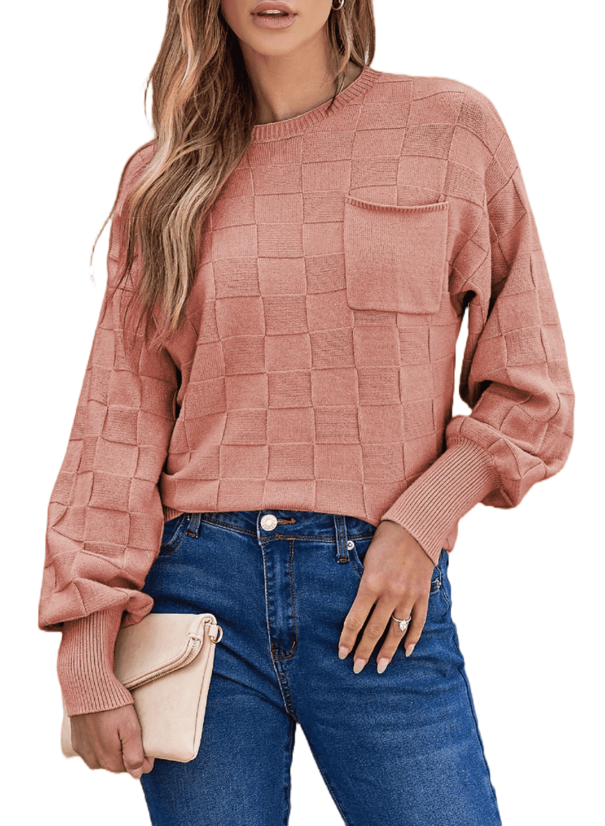 Eytino Womens Fall Sweaters Casual Crewneck Batwing Sleeve Sweaters ...