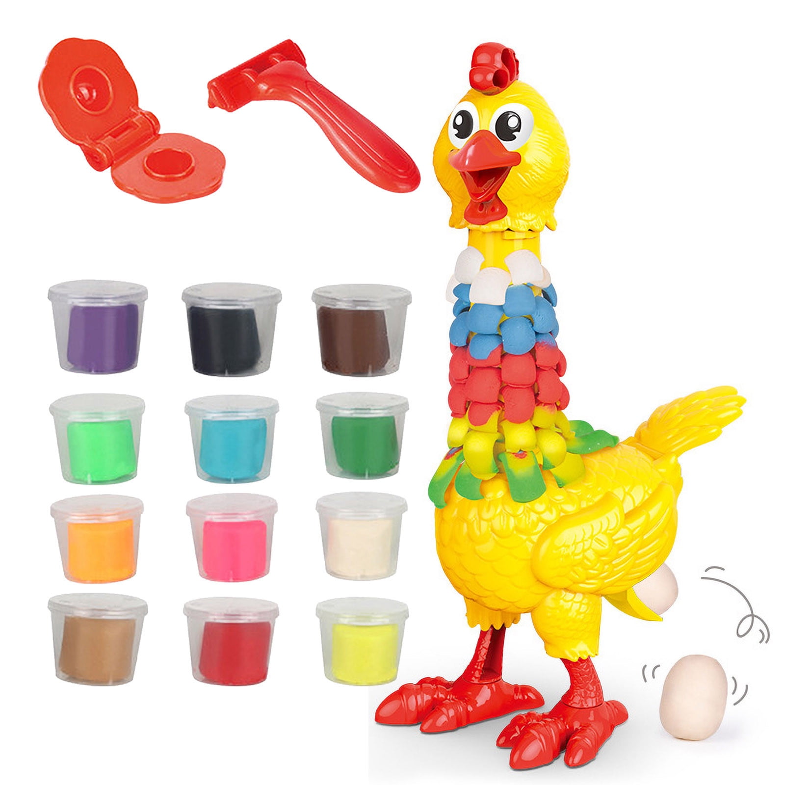 Colorful Feather Color Chicken Laying Set Tool Intelligence Chicken DIY ...