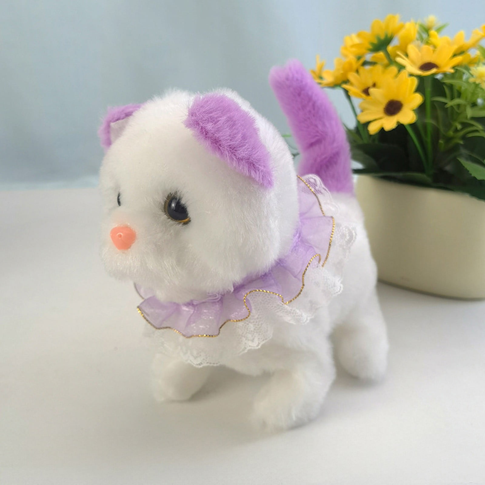 Walking Kitty Plush Toy Electric Interactive Cat Stuffed Animal Meowing ...