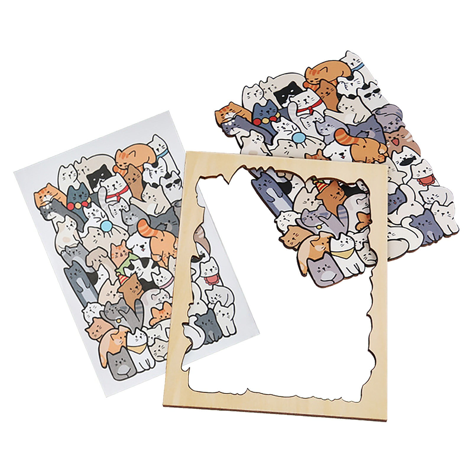 Eyucdvc Wooden Puzzles Toys for Kids Ages 3-5, 50-Piece Animals Theme ...