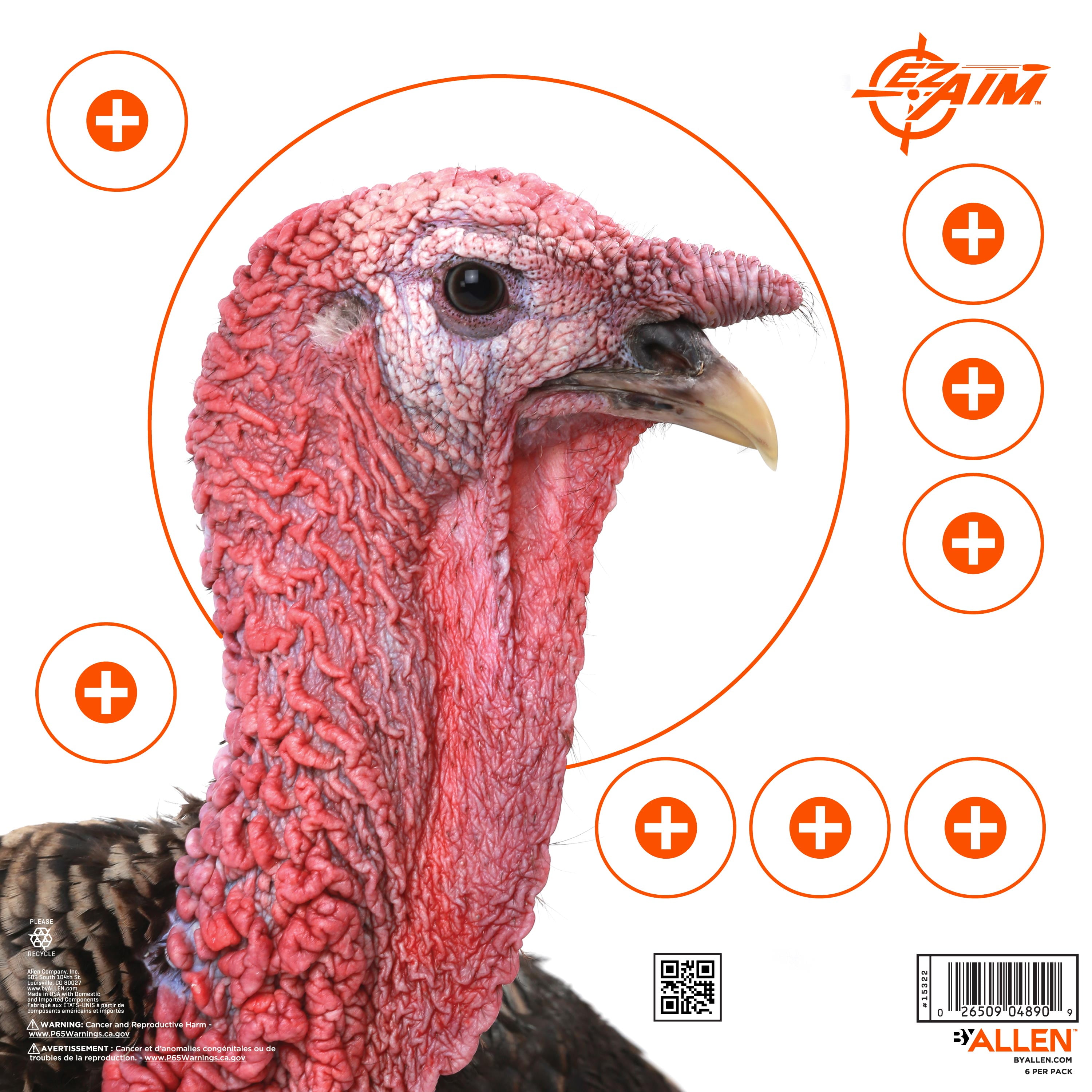 Ez Aim 4-Color Turkey Patterning Paper Targets, 12 In Square, 6-Pack ...