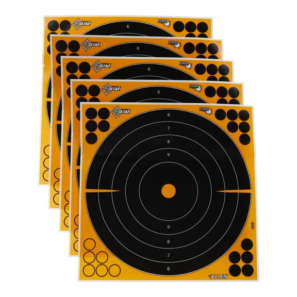 Ez Aim Adhesive Splash Reactive Paper Shooting Targets, Bullseye, 12"W ...