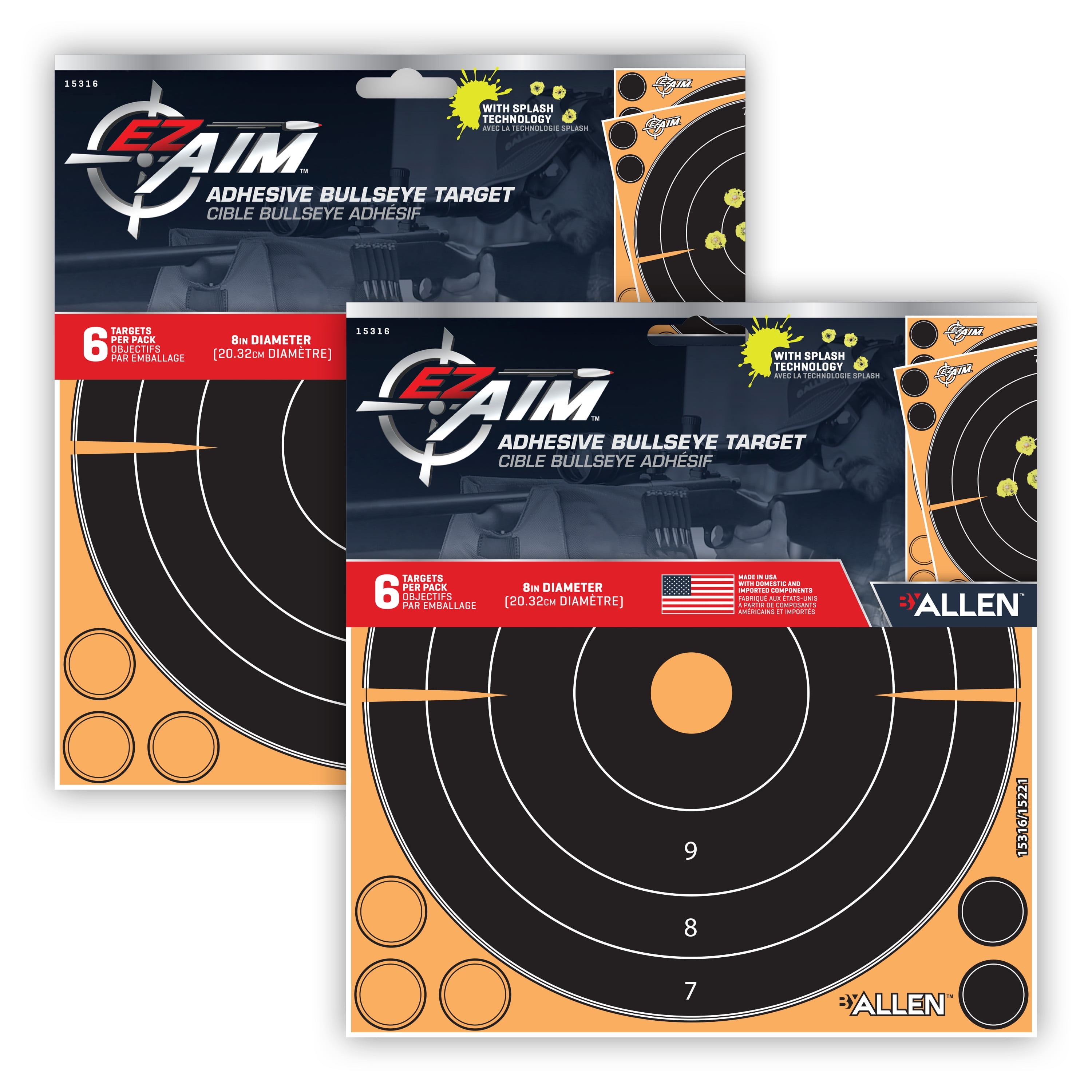EZ Aim Bullseye Paper Shooting Targets 8x8 12-Pack - Walmart.com