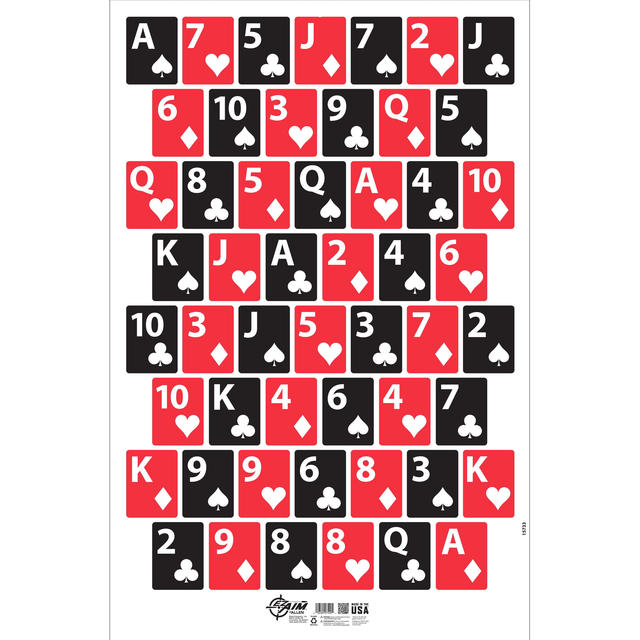 EZ Aim Deck Of Cards Shooting Target - Corrugated Stock - 23 X 35 ...