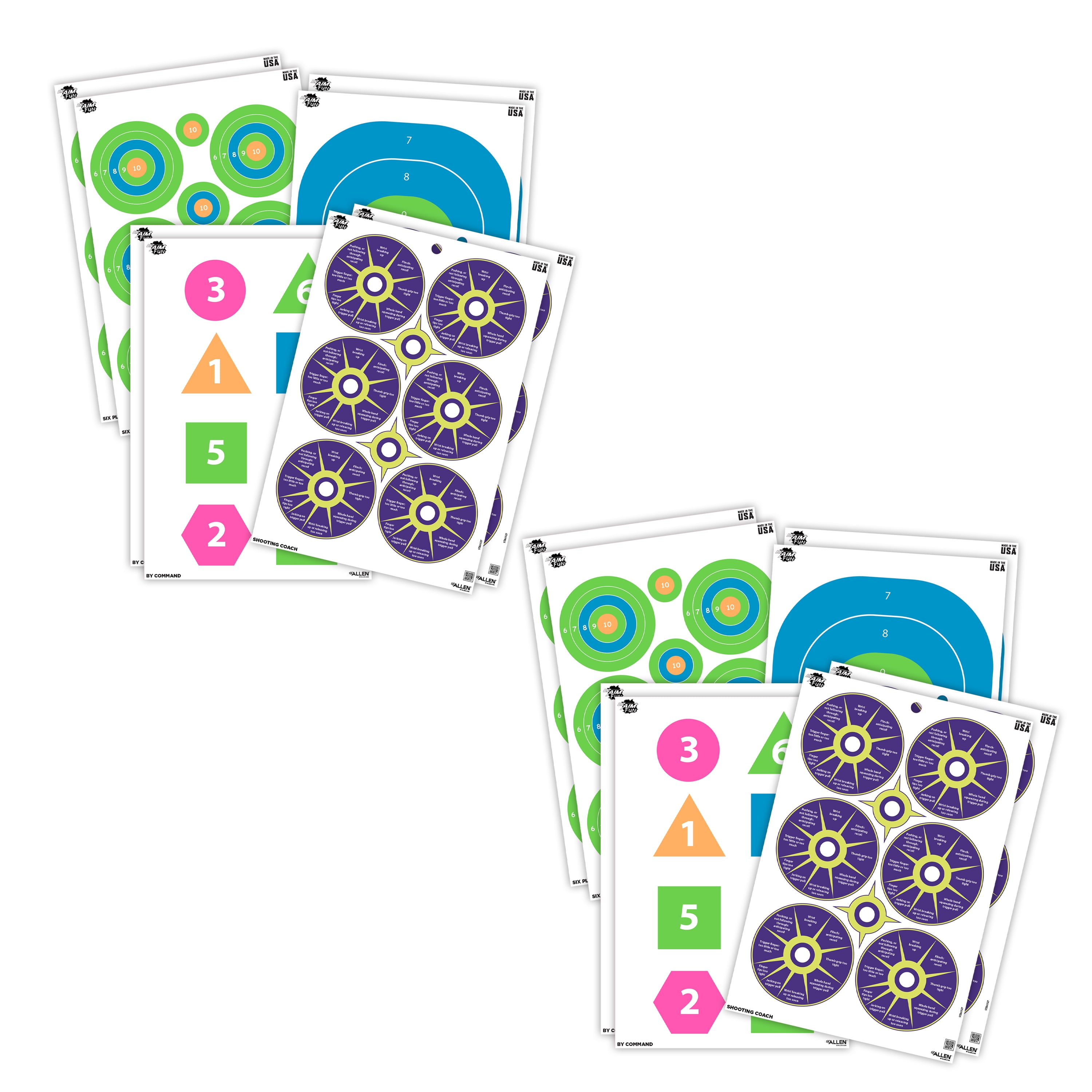 Ez Aim Fun Paper Shooting Targets, Fun Group, 12 In x 18 In, 8-Pack ...
