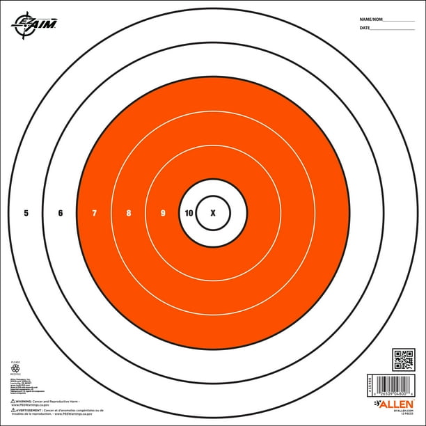 Ez Aim Paper Shooting Targets, 12 In Bullseye, 12-Pack, Orange & White ...