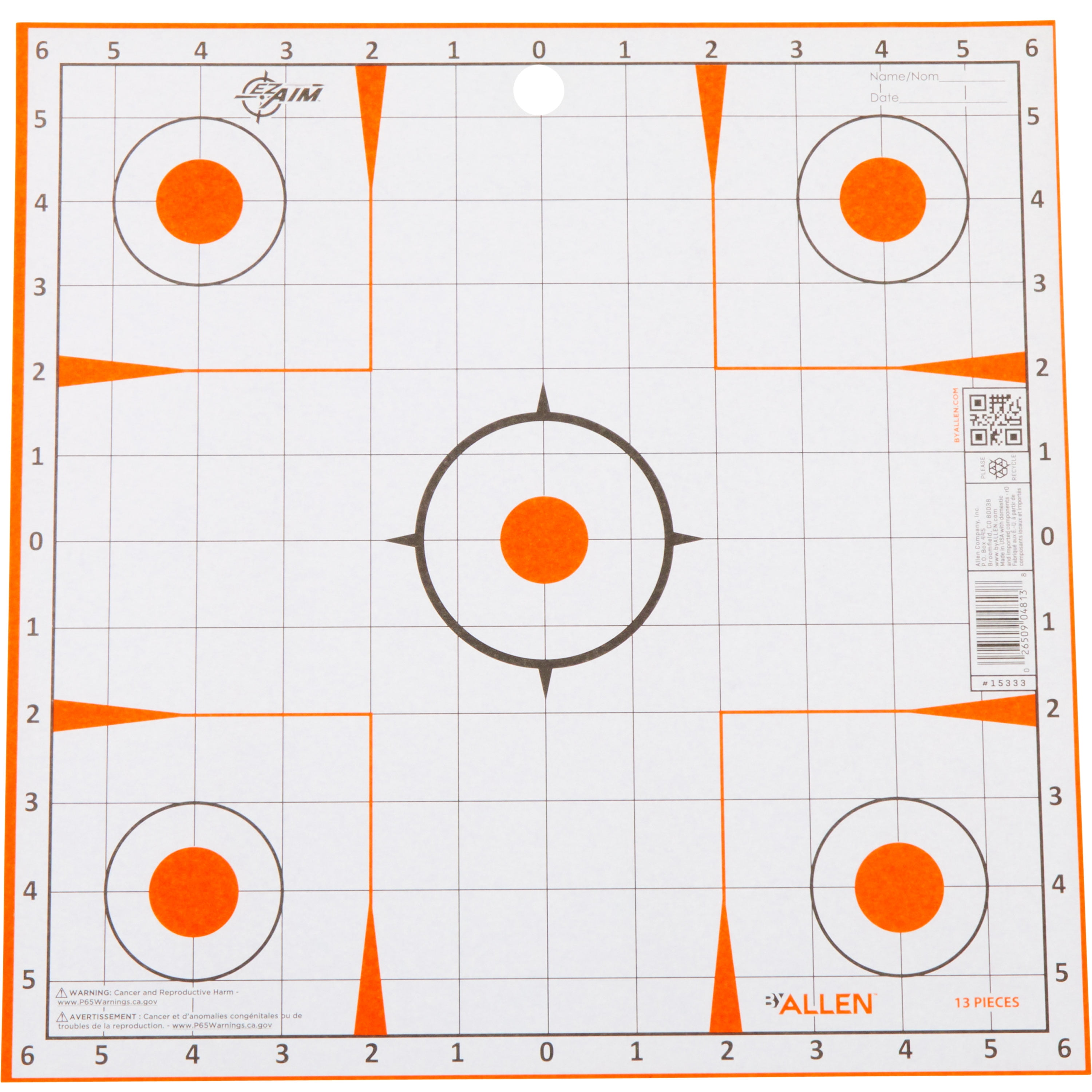 Ez Aim Paper Shooting Targets, 12 In Square Sight-In Grid, 13-Pack ...