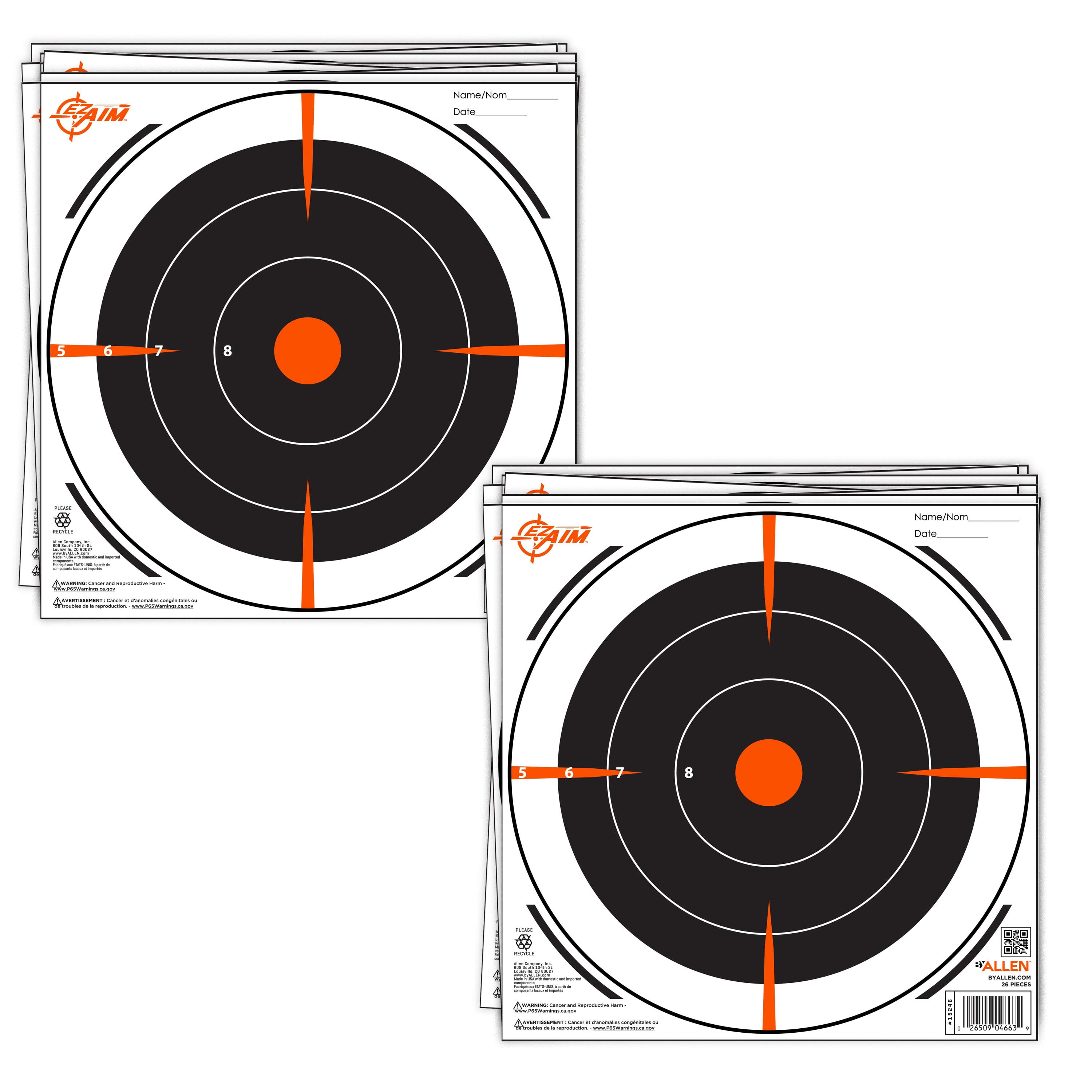 EZ Aim Paper Shooting Targets - 8 Bullseye - 26-Pack - Walmart.com