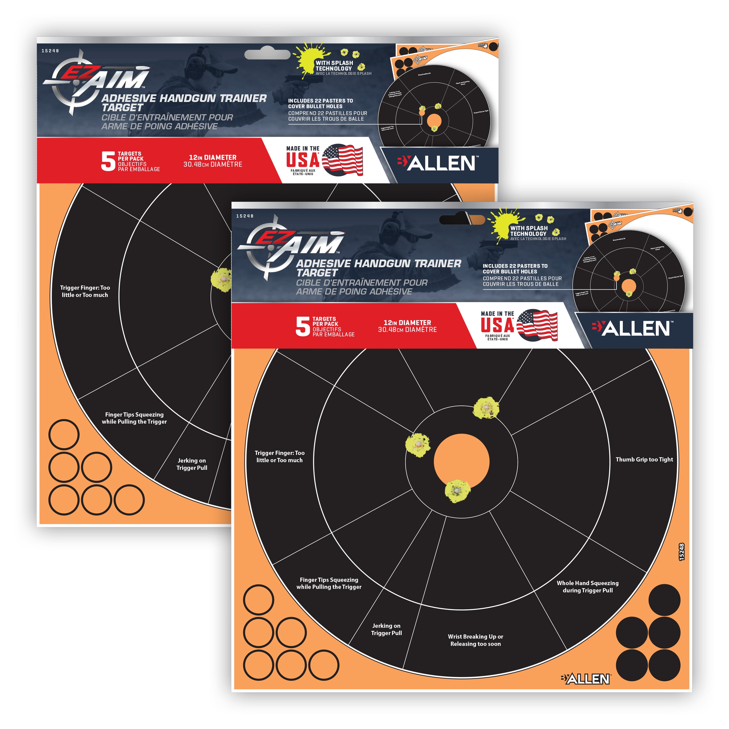 Ez Aim Reactive Paper Shooting Targets, 12"W x 12"H, 10-Pack, Multi - Walmart.com