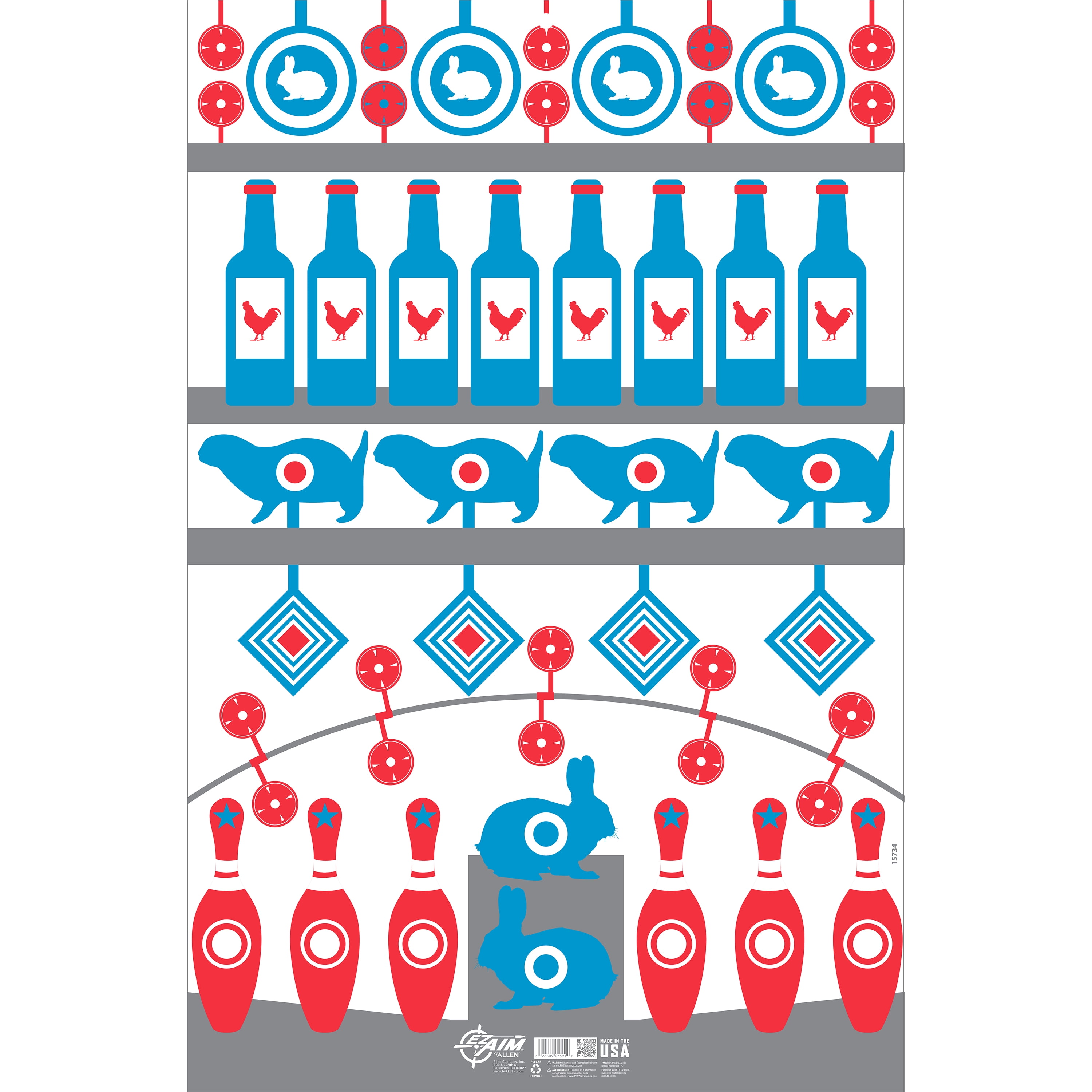 EZ Aim Shooting Gallery Paper Target & Backer, Corrugated 23x35, 38 ...