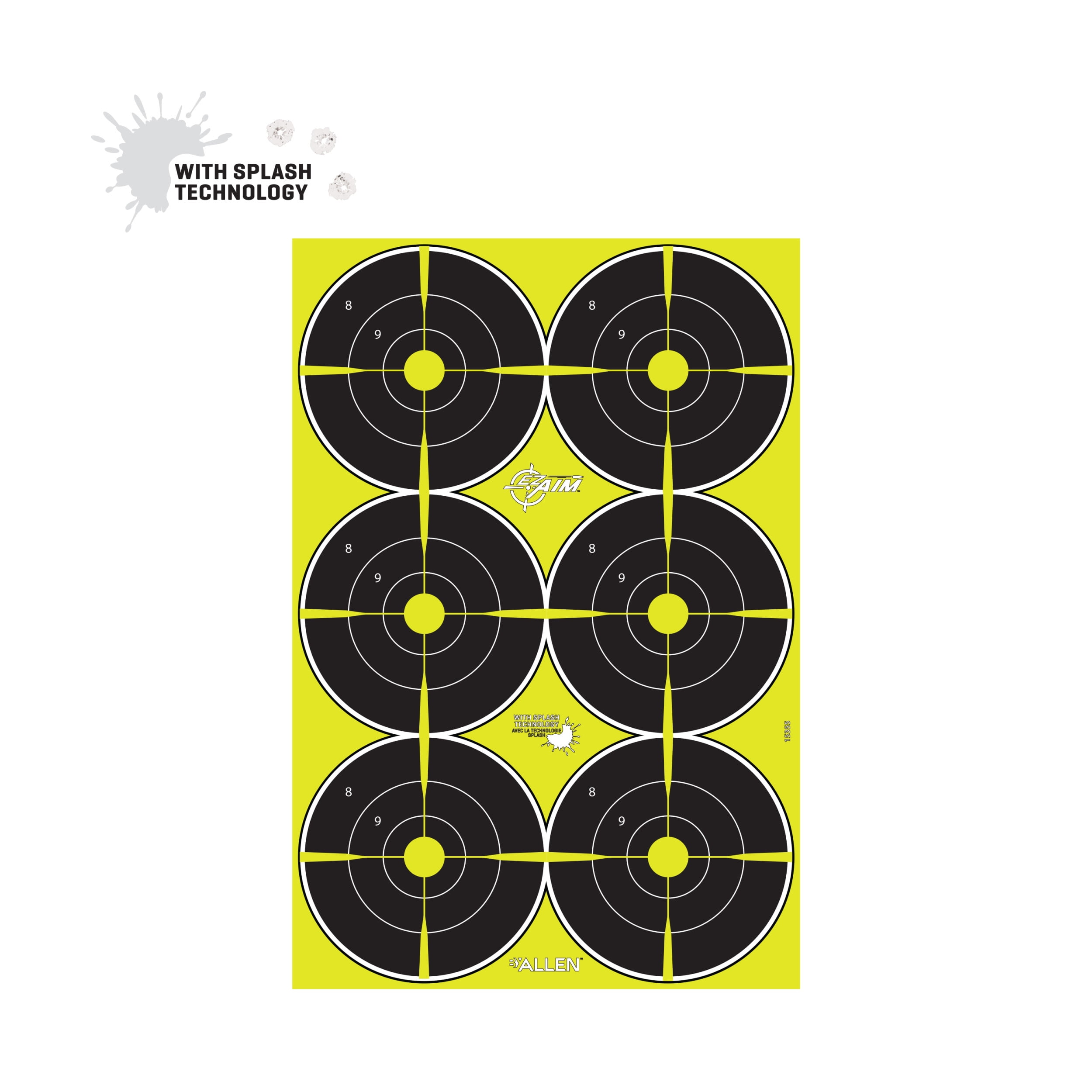 Ez Aim Splash Bullseye Paper Shooting Targets, 12.5"W x 18.25"H, 100 ...