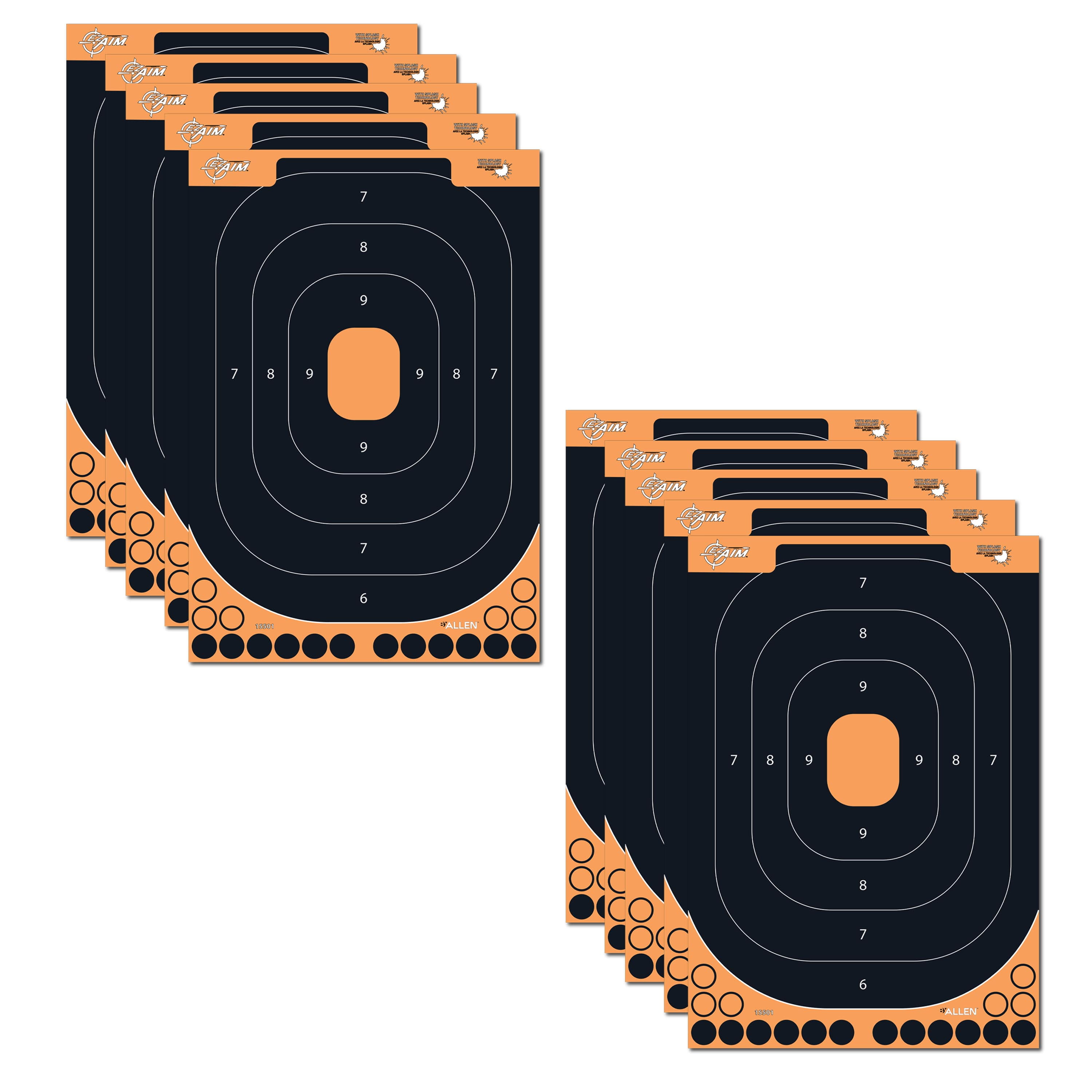 Ez Aim Splash Paper Shooting Targets, Handgun Trainer, 12.5" x 18.25 ...