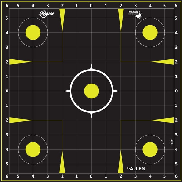 Ez Aim Splash Reactive Shooting Targets, Grid, 12" x 12", 12-Pack ...