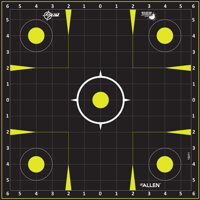 EZ Aim Splash Reactive Shooting Targets, 12x12 Grid, 12-Pack, Black ...