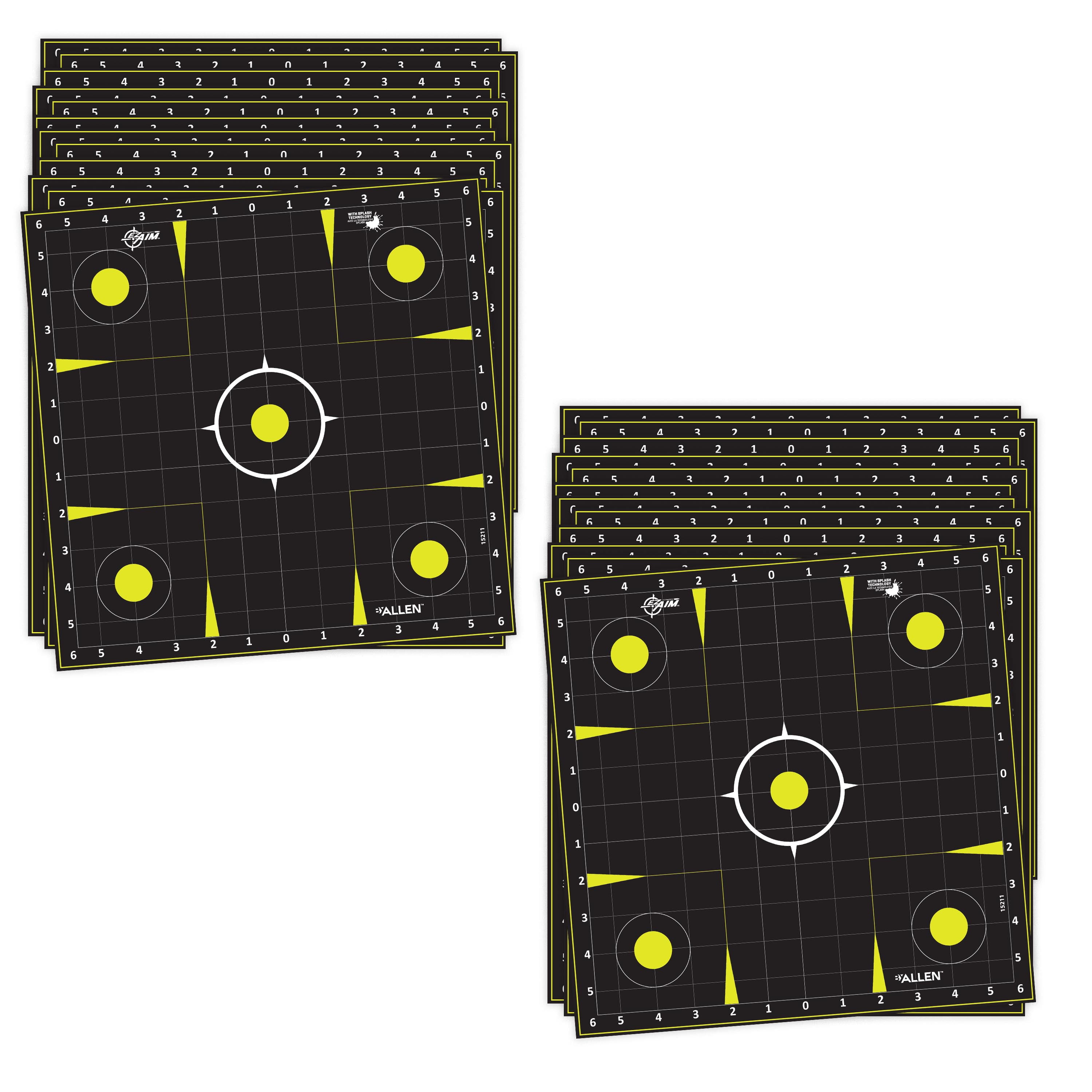 EZ Aim Splash Reactive Shooting Targets 12x12 12-Pack Paper Targets 2 ...