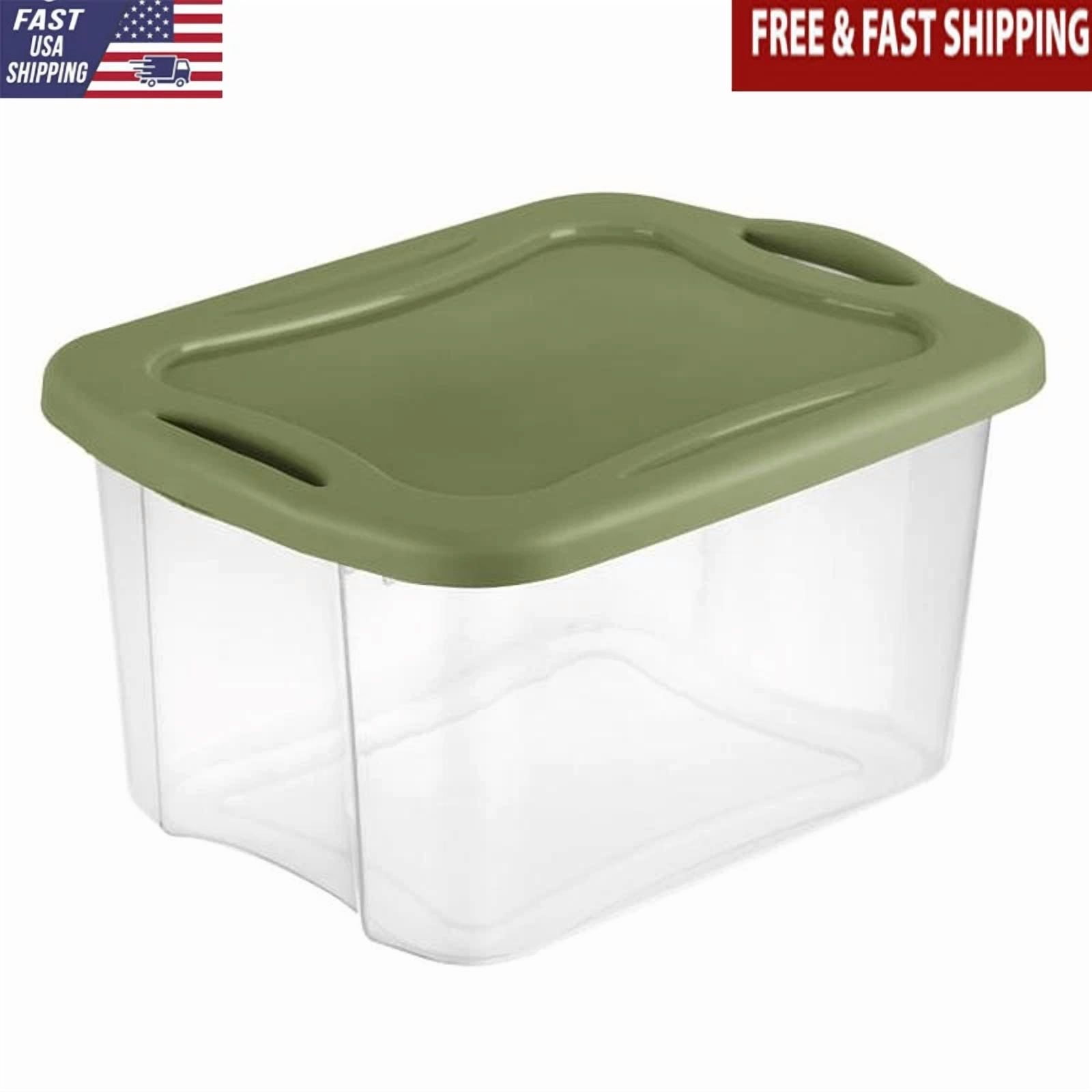 Ez Carry Storage Box 40 Qt Clear Plastic W/ Handles Stackable ...