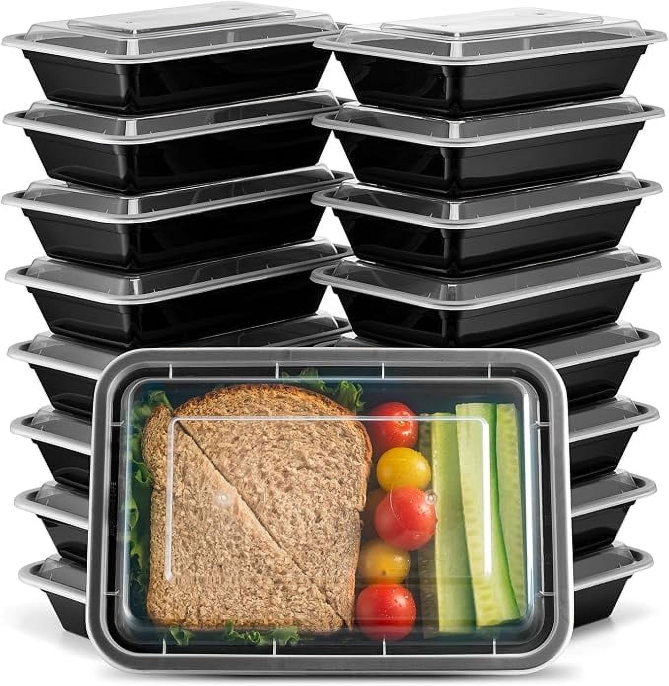 Ez Prepa 15 Pack 28oz Single Compartment Meal Prep Containers with Lids ...