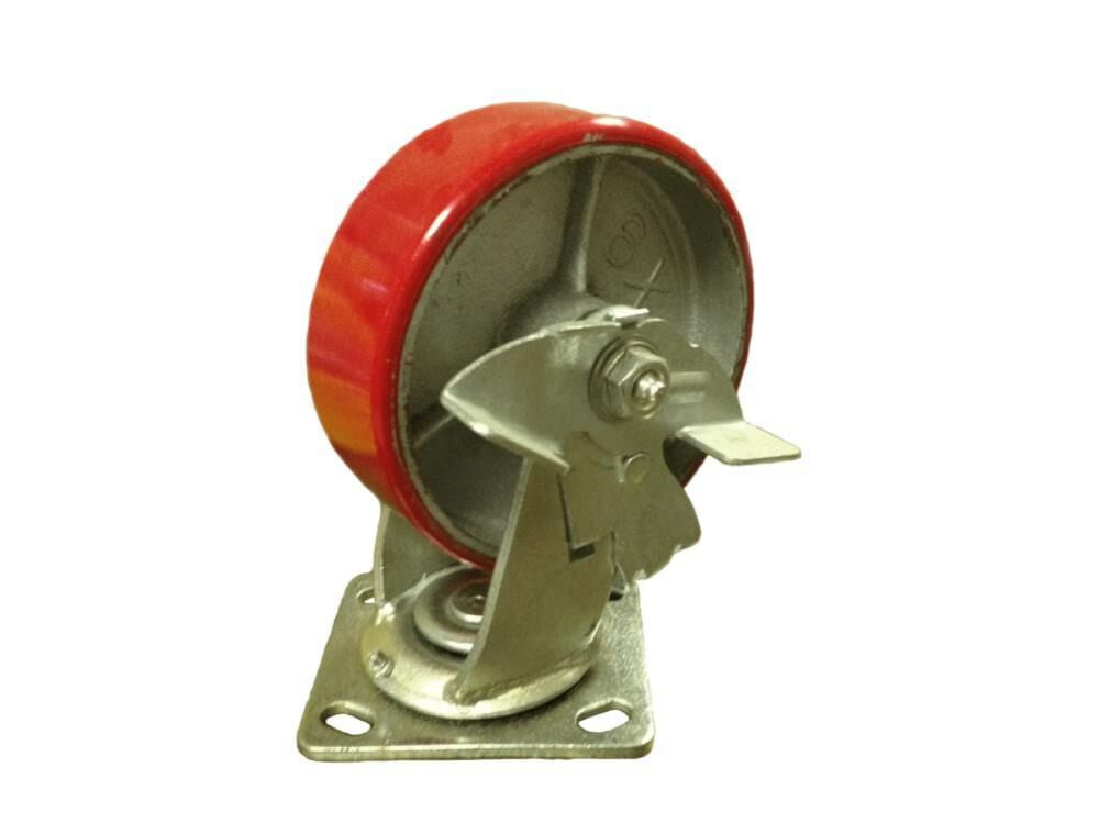 Ez Roll Casters Polyurethane On Steel With Side Brake - Walmart.com