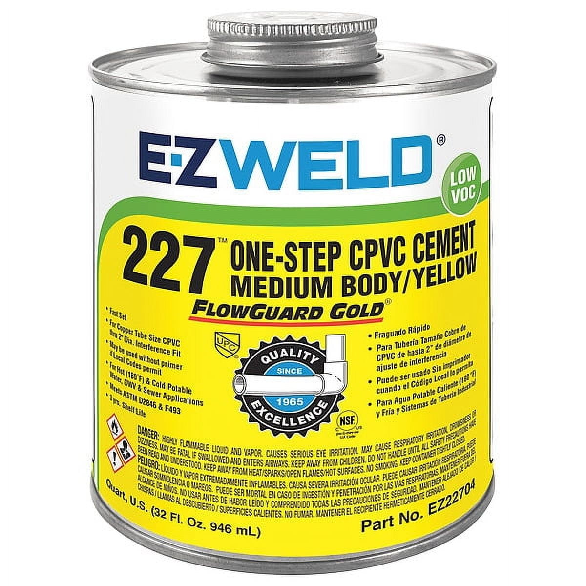 Ez Weld CPVC One-Step Cement,32 Oz,Yellow 22704 - Walmart.com