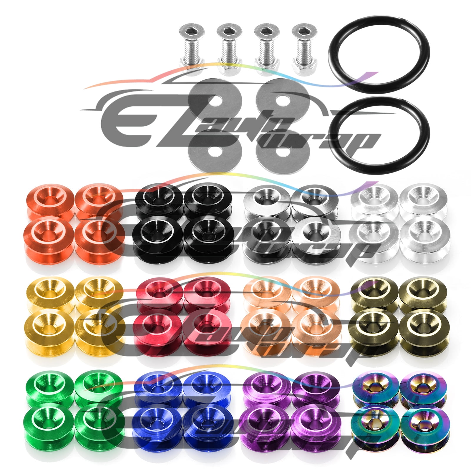 EzAuto Wrap JDM Black Bumper Quick Release Fasteners, Exterior ...