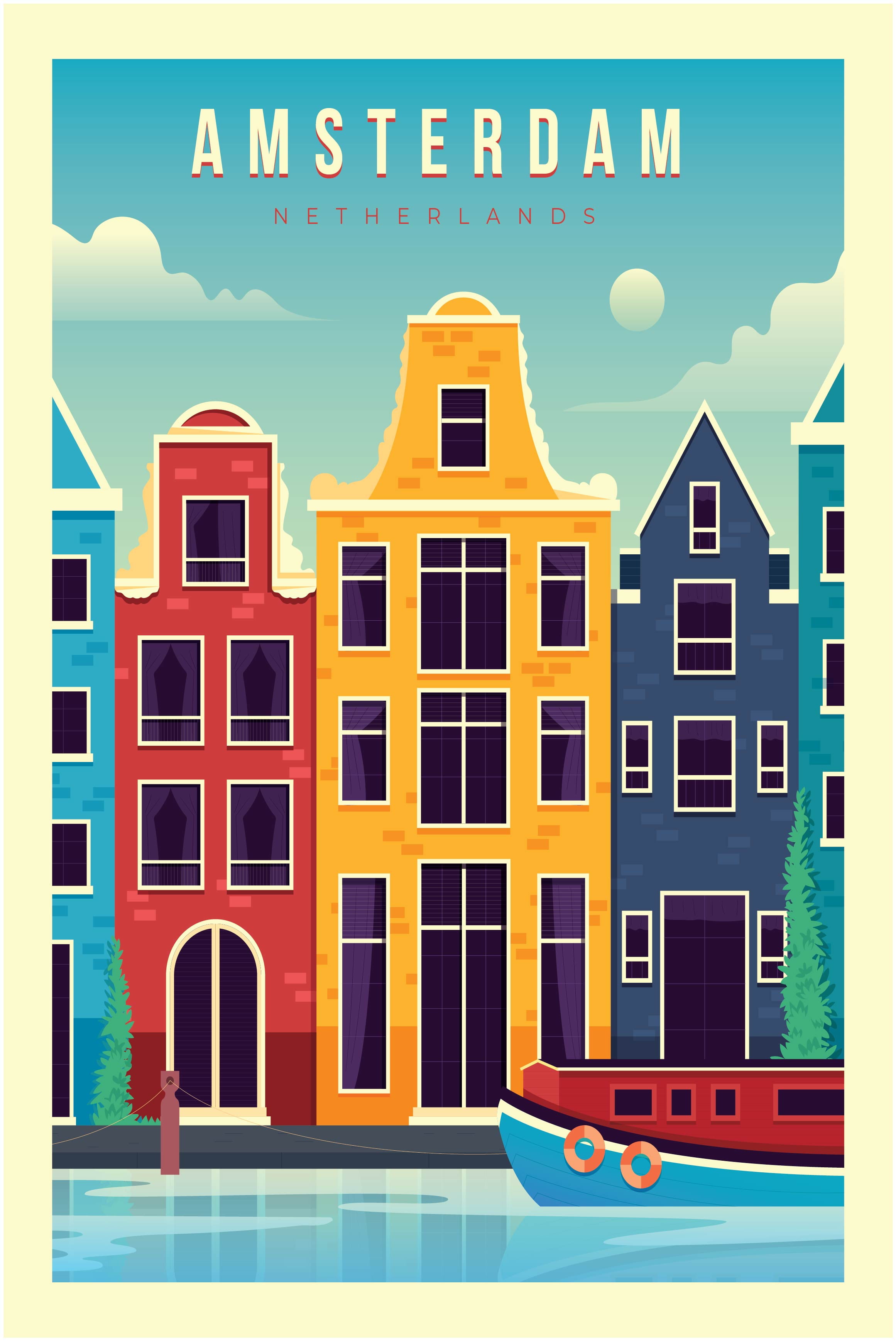 EzPosterPrints - Retro World Famous City Posters - Decorative, Vintage ...