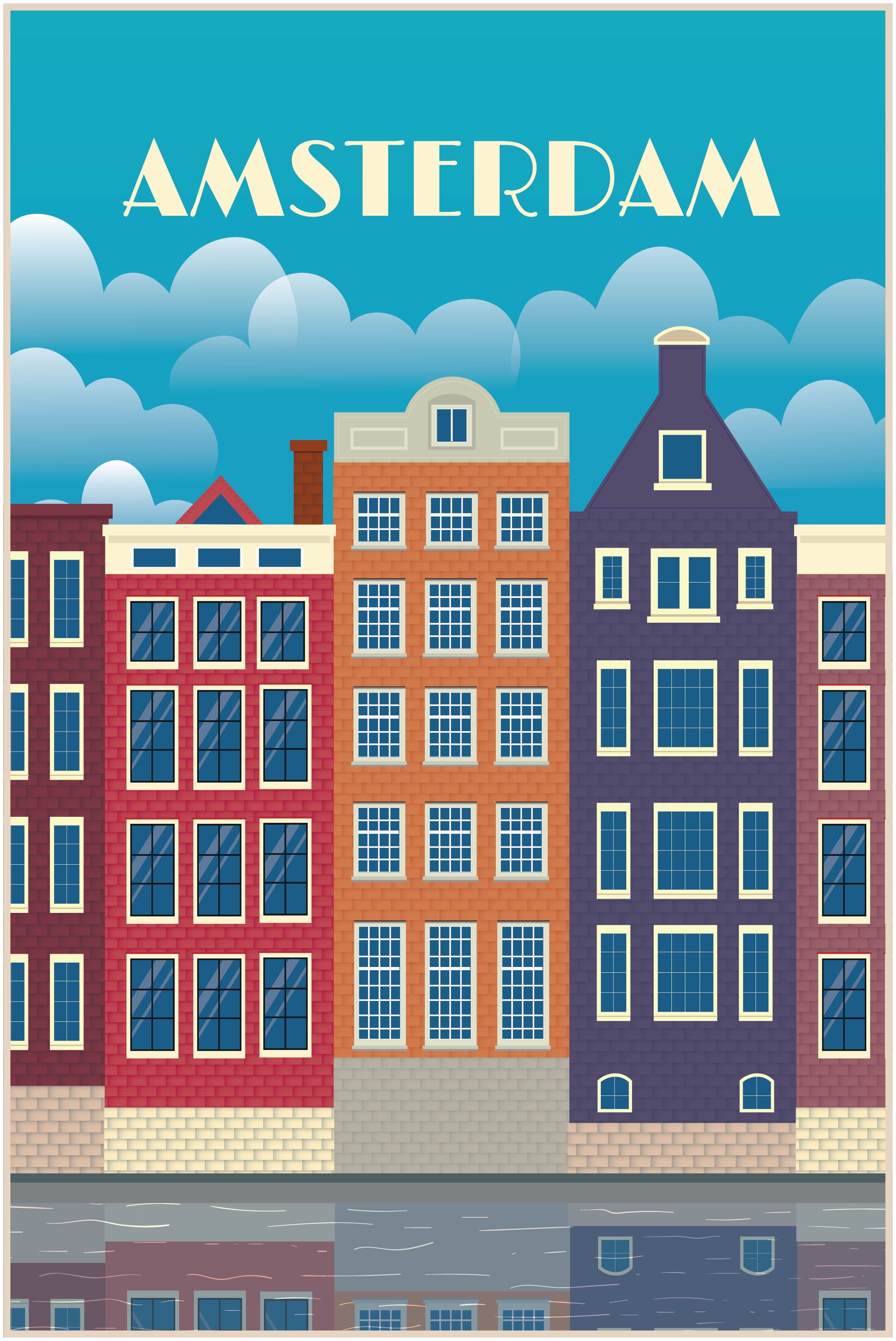 EzPosterPrints - Retro World Famous City Posters - Decorative, Vintage ...