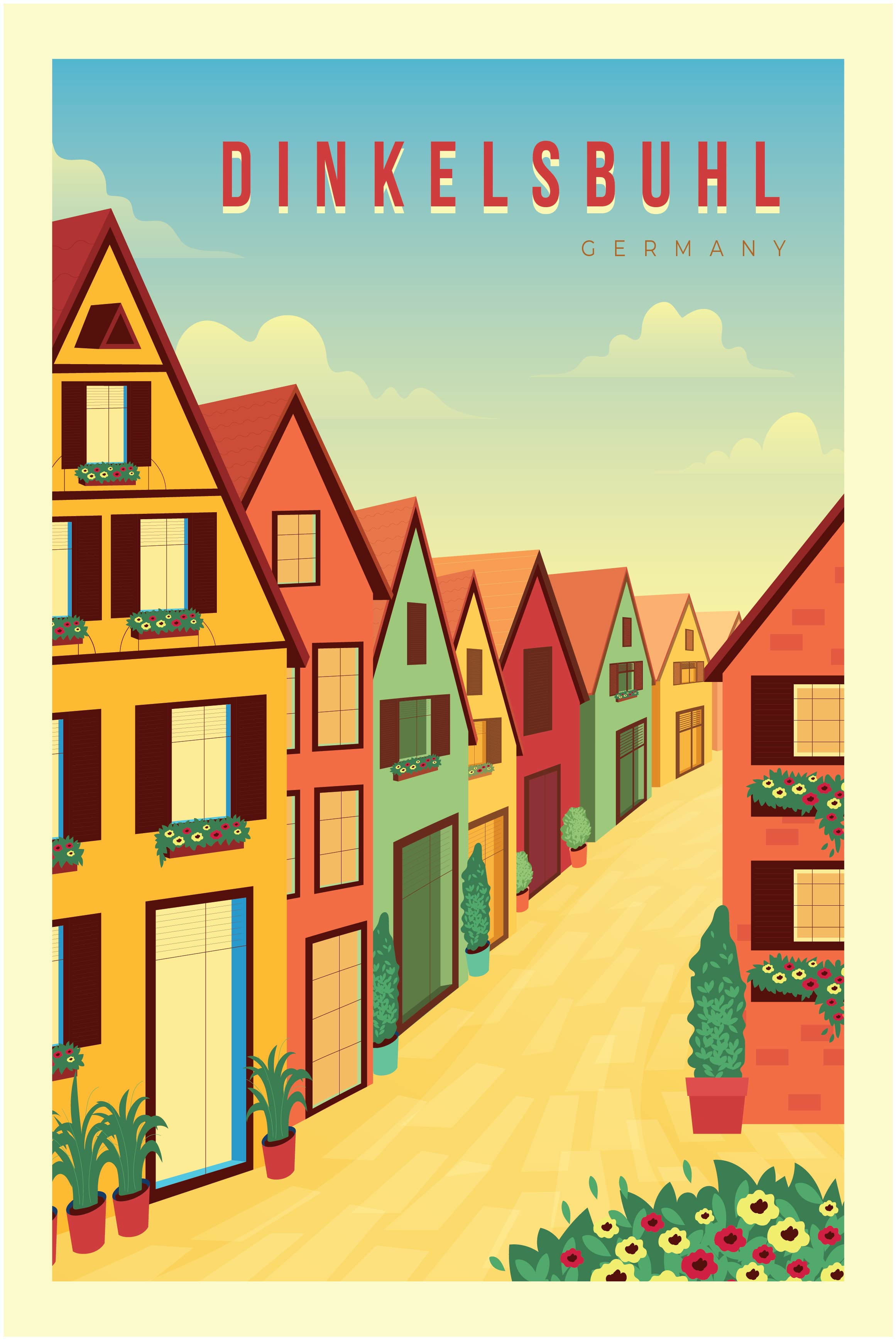EzPosterPrints - Retro World Famous City Posters - Decorative, Vintage ...