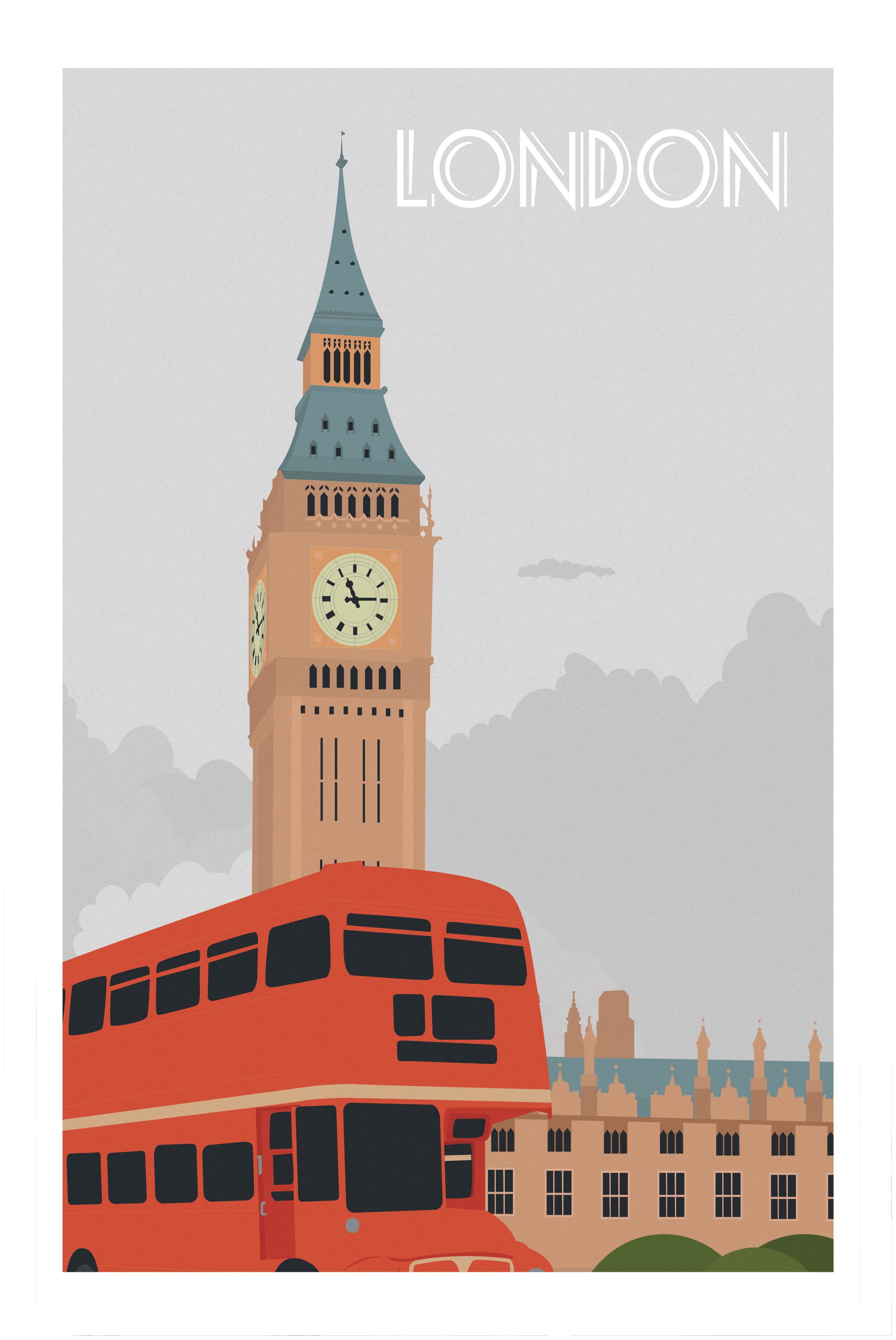 EzPosterPrints - Retro World Famous City Posters - Decorative, Vintage ...