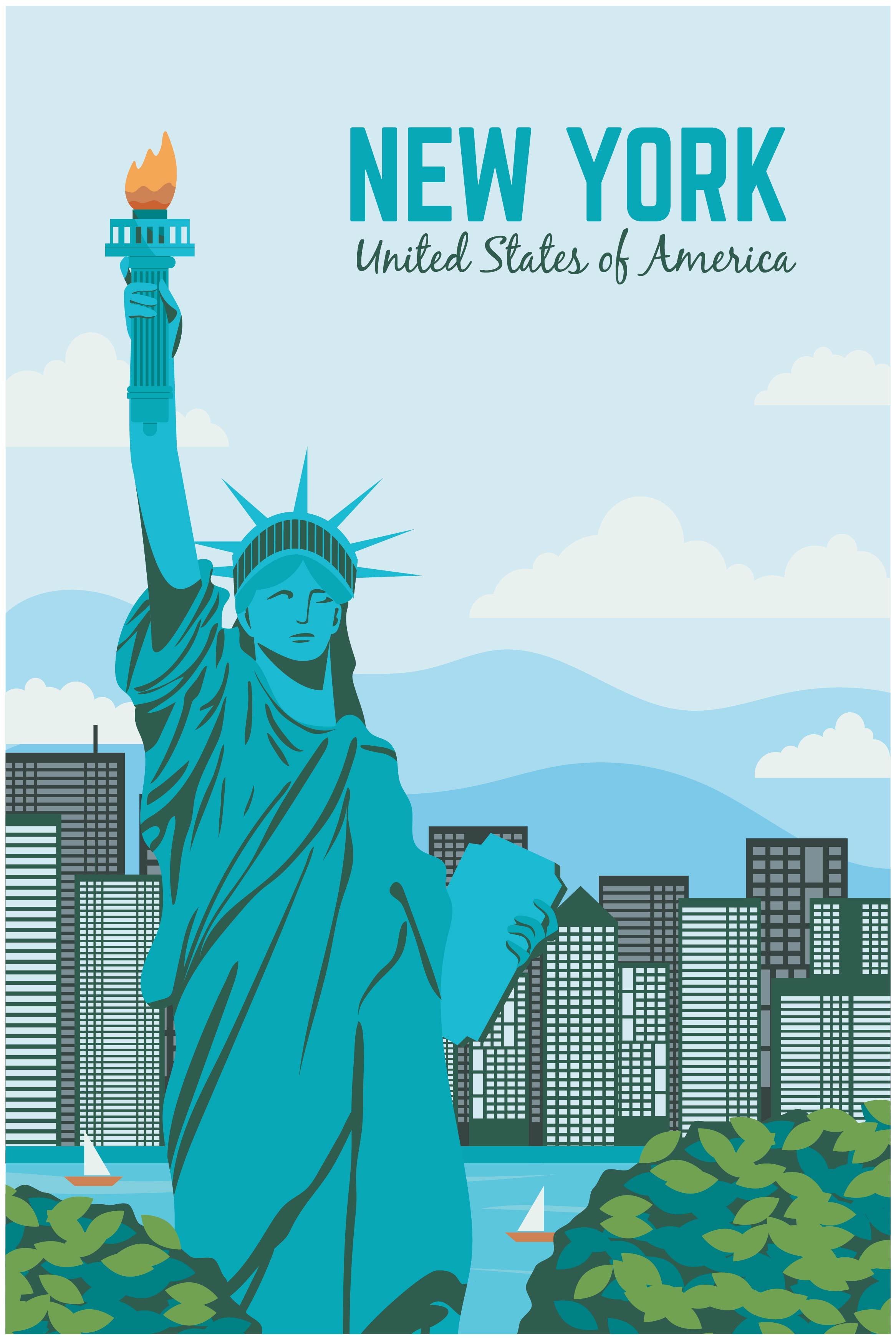 EzPosterPrints - Retro World Famous City Posters - Decorative, Vintage ...