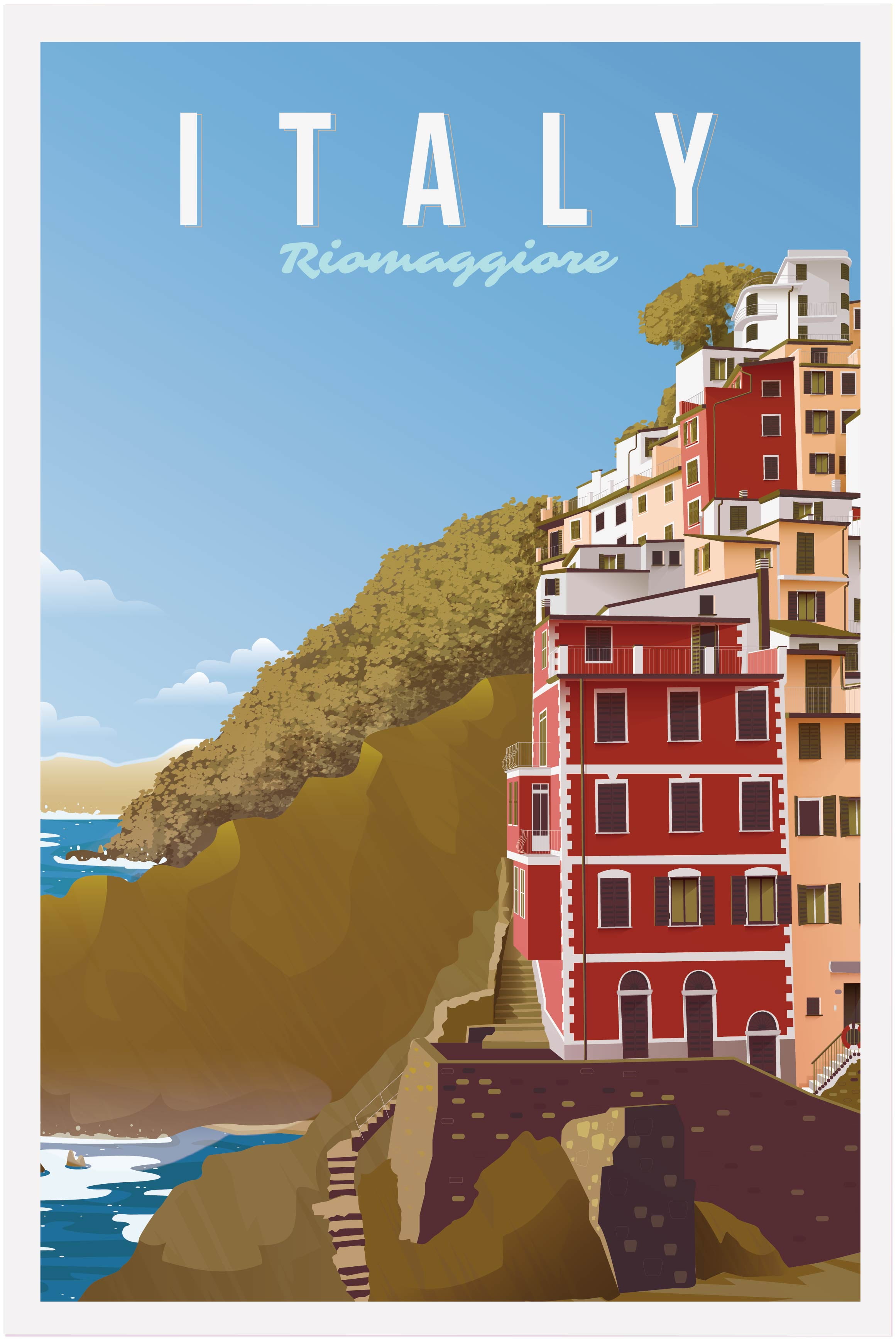 EzPosterPrints - Retro World Famous City Posters - Decorative, Vintage ...