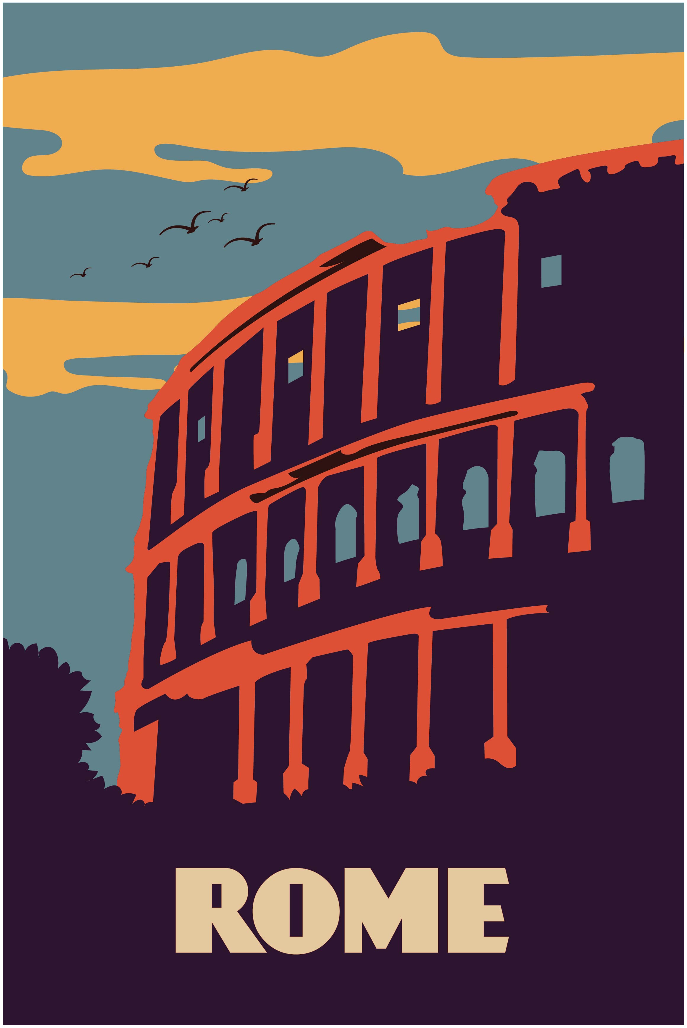 EzPosterPrints - Retro World Famous City Posters - Decorative, Vintage ...