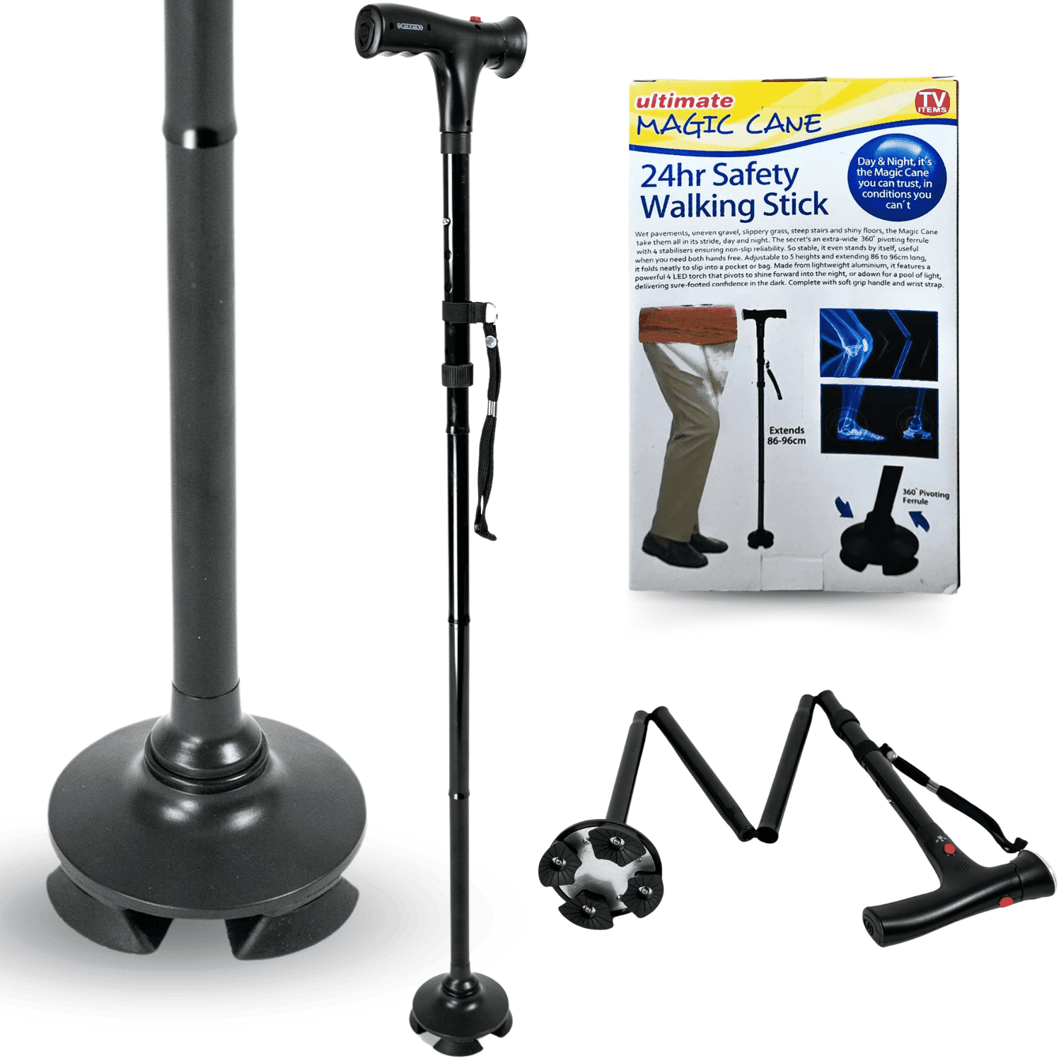 EzStapler Magic Cane | All Terrain, 24Hr Safety, SOS Alarm | Walking ...