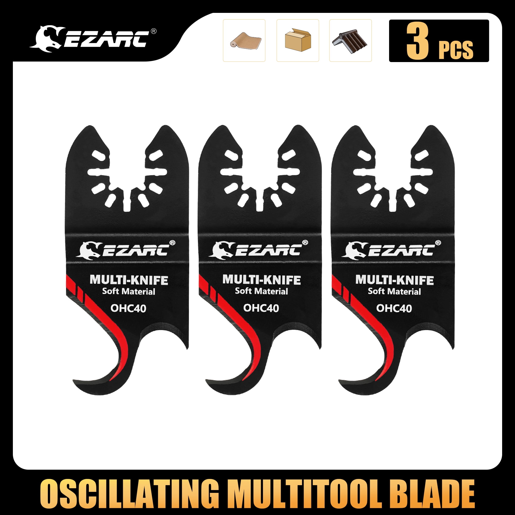 Ezarc Oscillating Multi Tool Hook Knife Blade, 2.89 oz, 3 Pieces ...