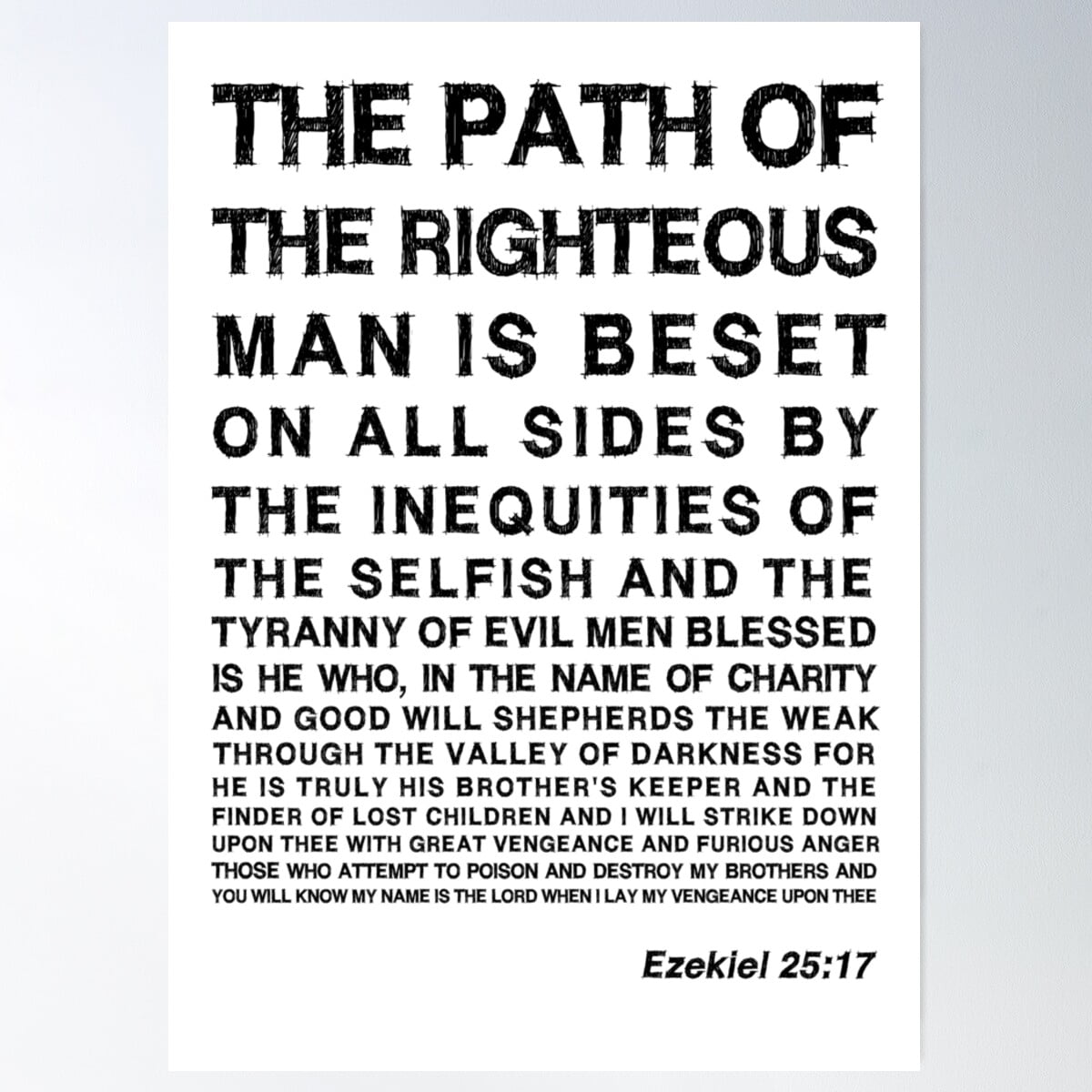 Ezekiel 25:17 Black Poster, 16x24 UNFRAMED - Walmart.com