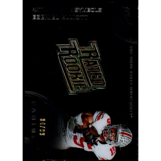 Ezekiel Elliott 2016 Black Gold Collegiate Rated Rookie Symbols White ...