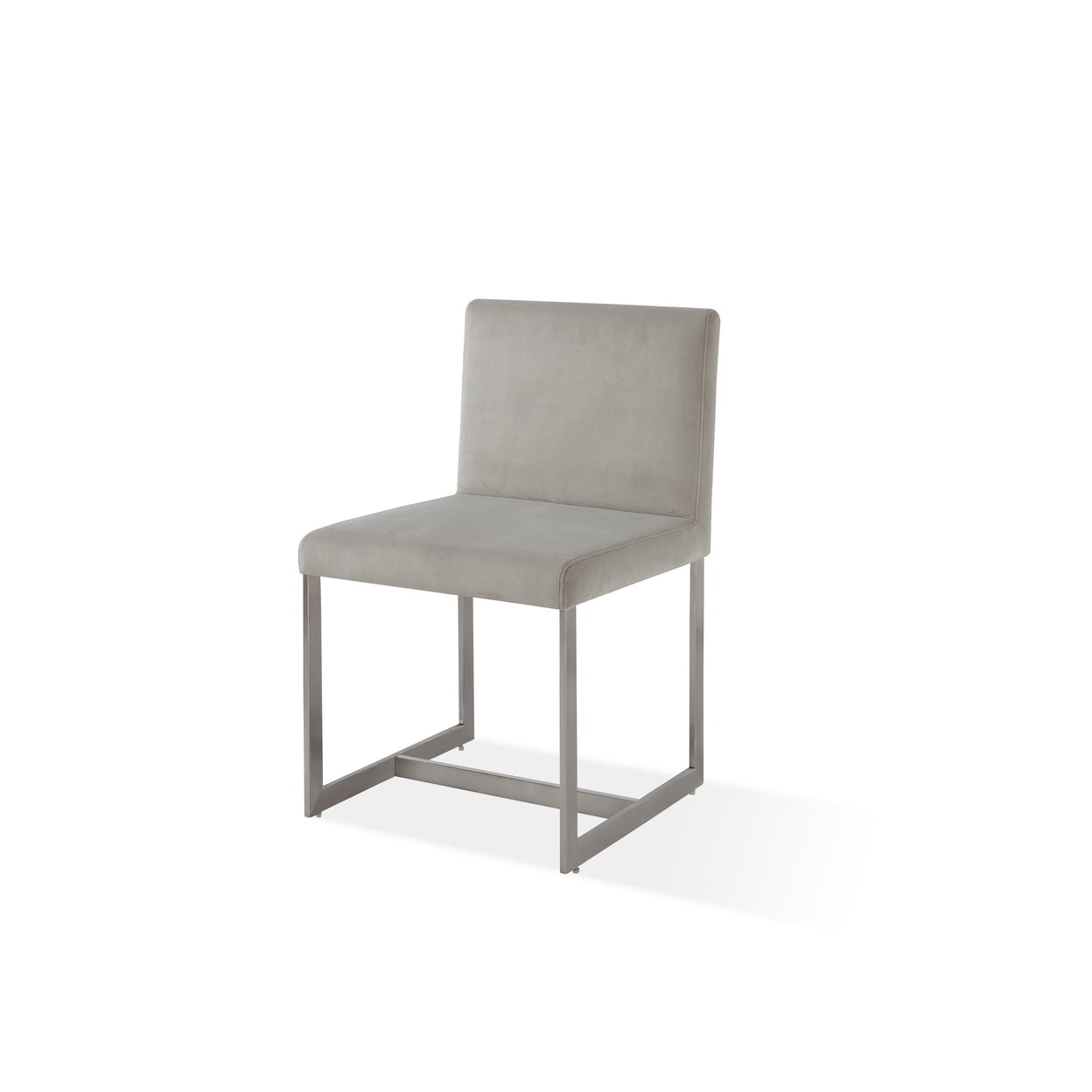 Ezin 19 Inch Set of 2 Dining Chairs, Gray Velvet, Silver Steel Frame ...