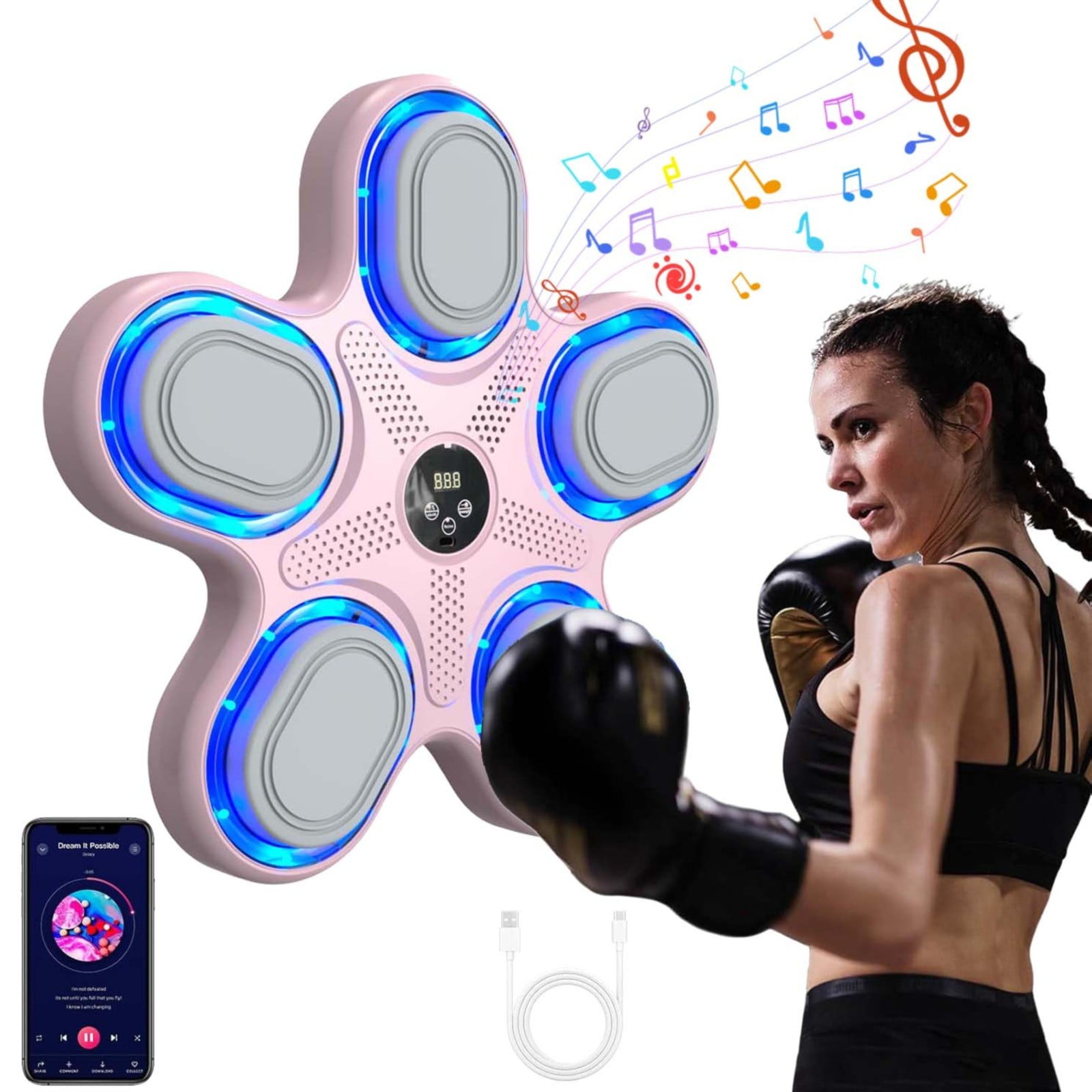 Eznaobo Music Boxing Machine,Bluetooth Boxing Machine Wall Mounted with ...