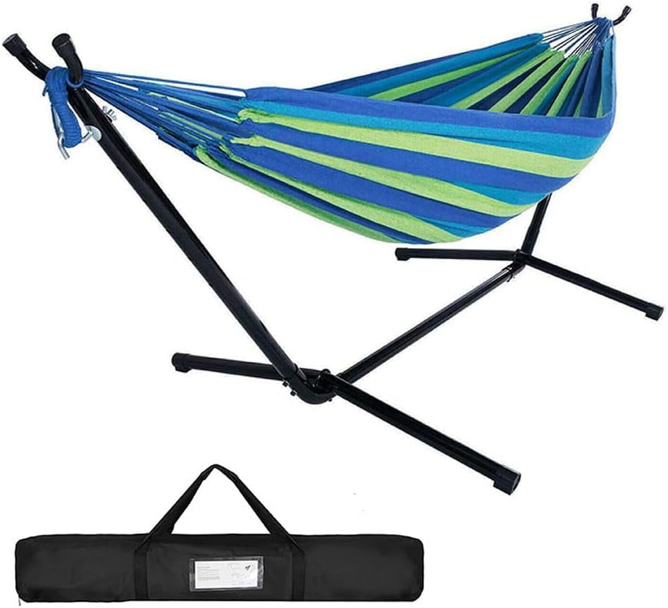 Ezone Adjustable Hammock Bed with Space Saving Steel Stand - Portable, Easy Set Up Indoor ...