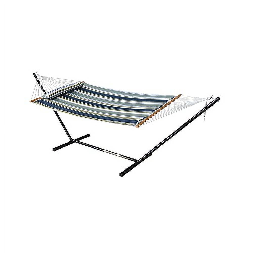 Ezone Quilted Fabric Rope Hammock Two Person with 12-Foot Stand and ...