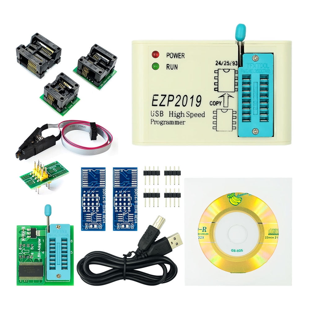 Ezp2019 High-speed Usb Spi Programmer Support24 25 93 Eeprom 25 Flash Bios Chip+5 Socket ...