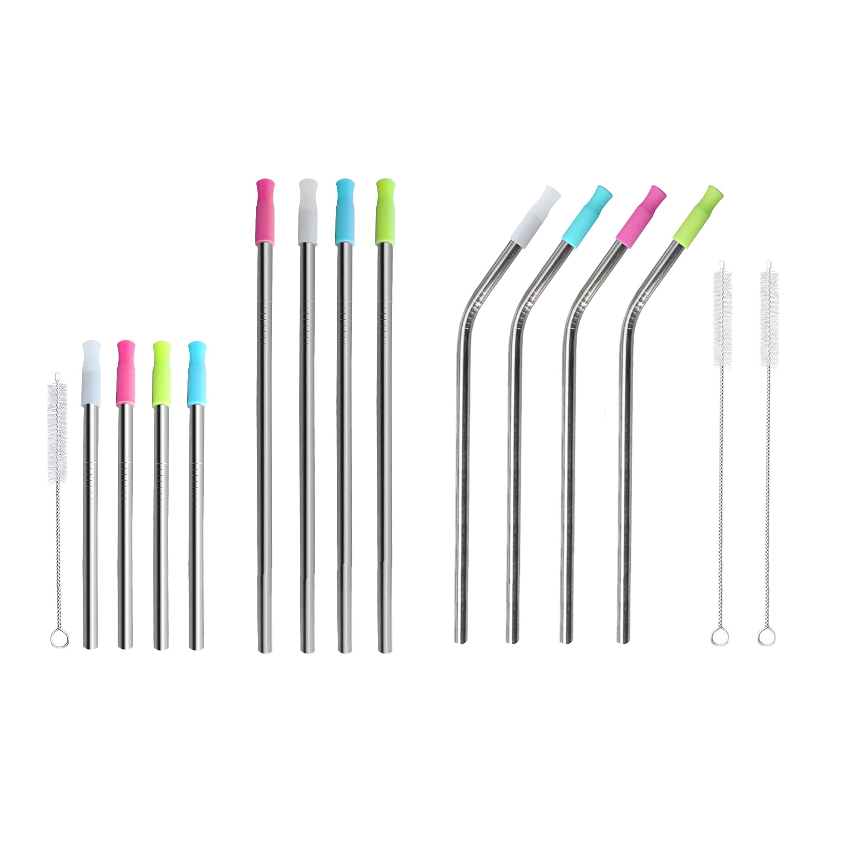 Ezprogear 8 mm Wide Straws (0.31 inch) Metal Stainless Steel Reusable ...