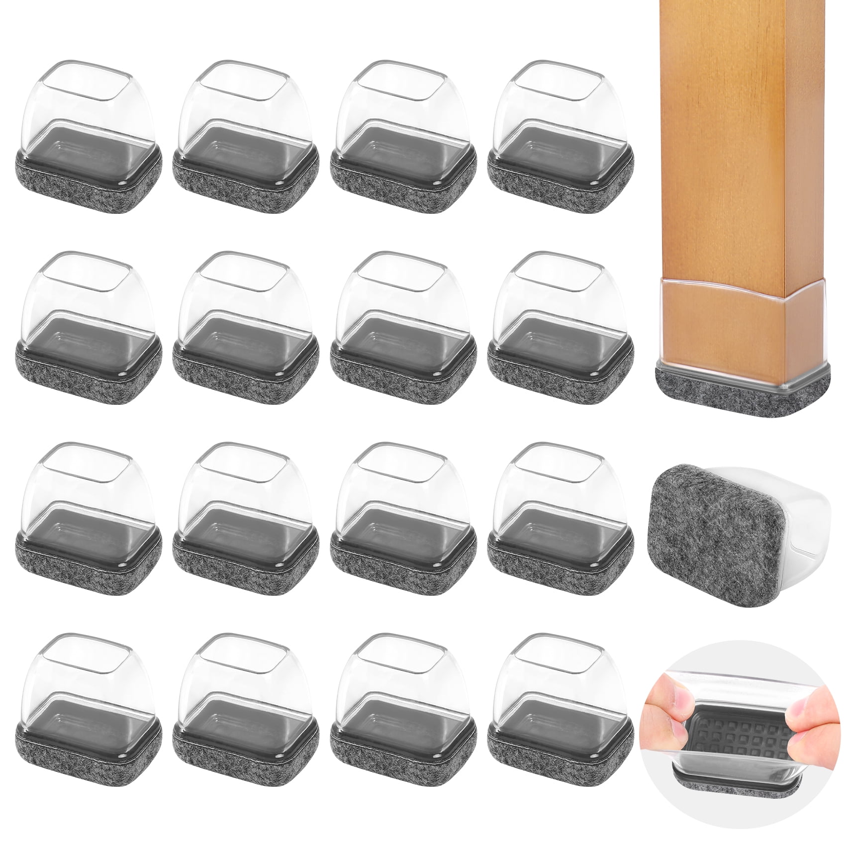 Rectangular Chair Leg Caps