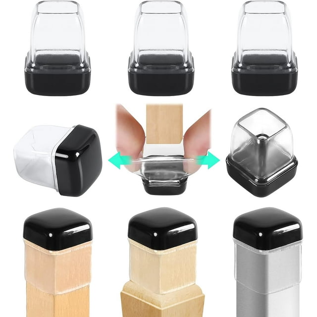 Ezprotekt 24 Pcs Chair Leg Caps with Teflon Sliders for Hardwood ...